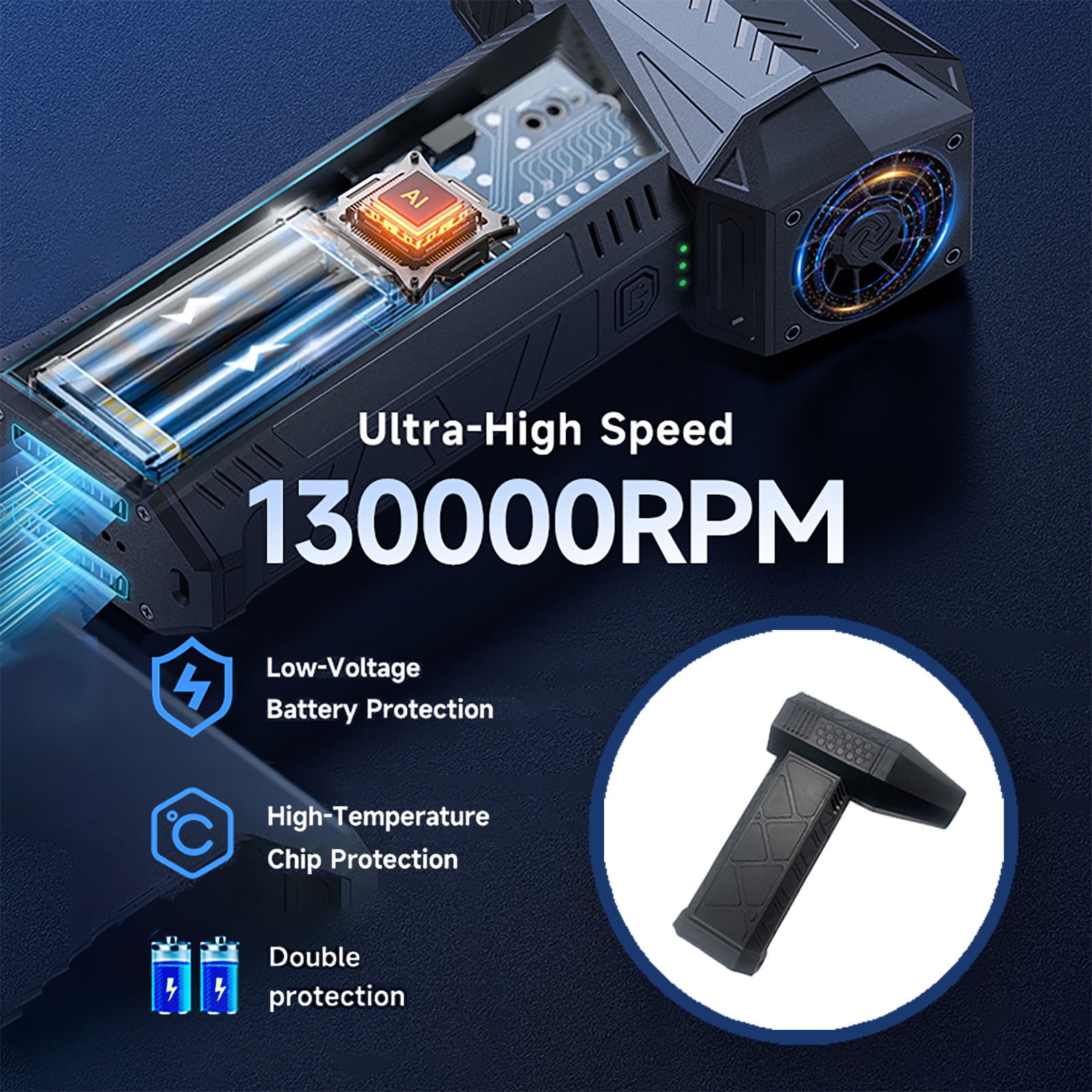 GARENAS 130000 R P M Compressed Air Duster 2024 New Mini Air Duster ...