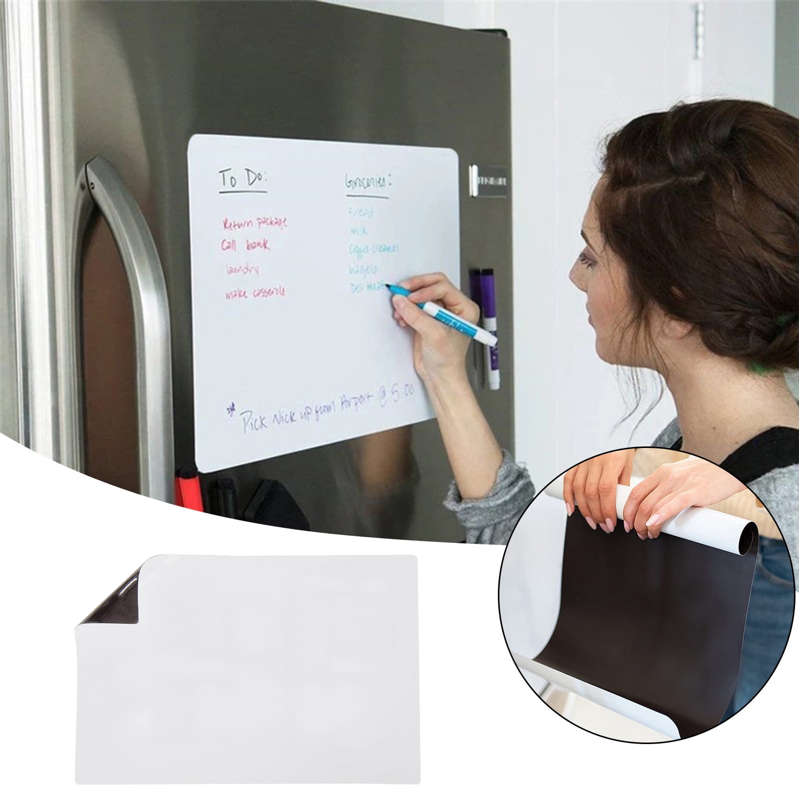 GARENAS 17"x12" Whiteboard for Fridge with Stain Technology ...