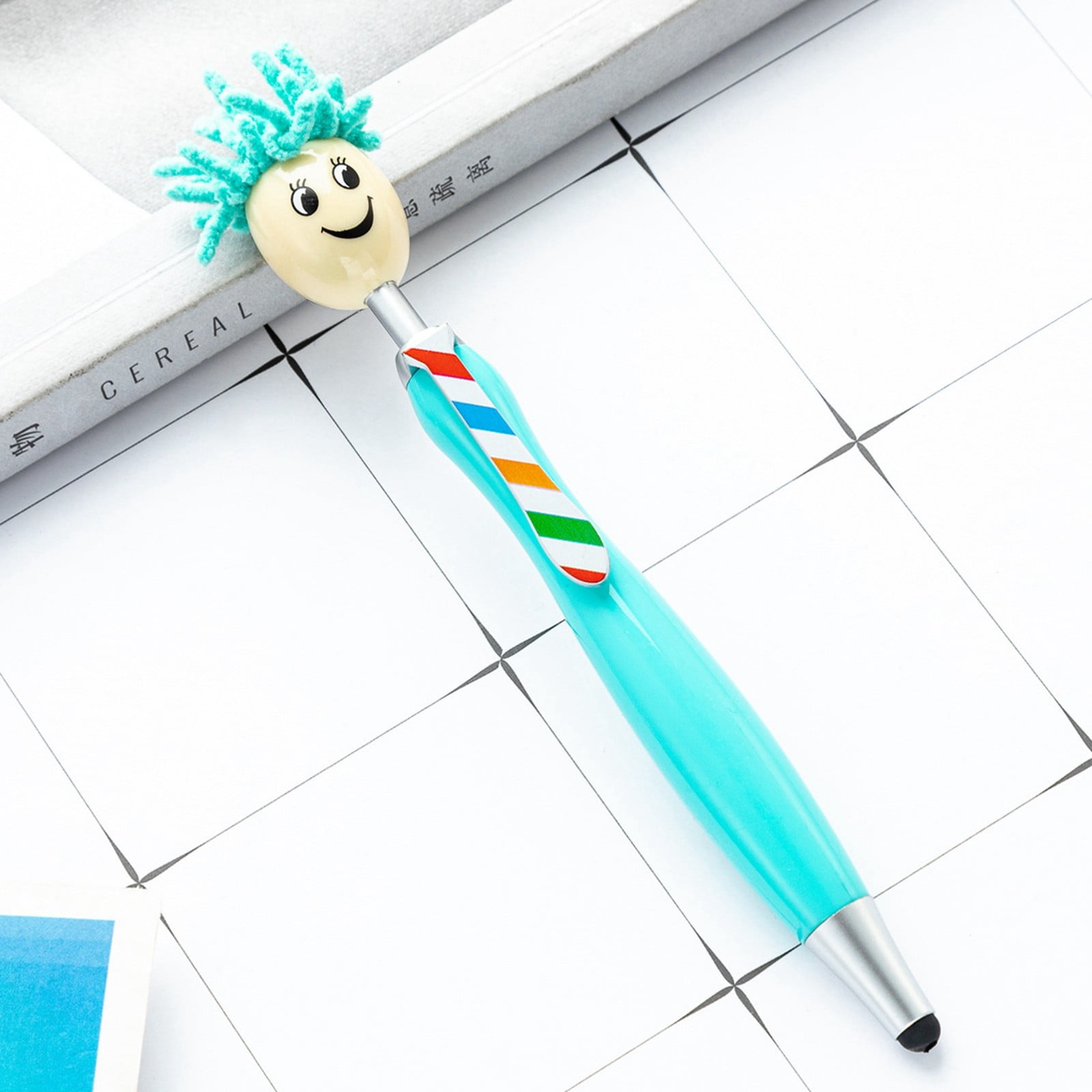 GARENAS 1ml Cute Plush Doll Head Ballpoint Pen with Printable Logo ...