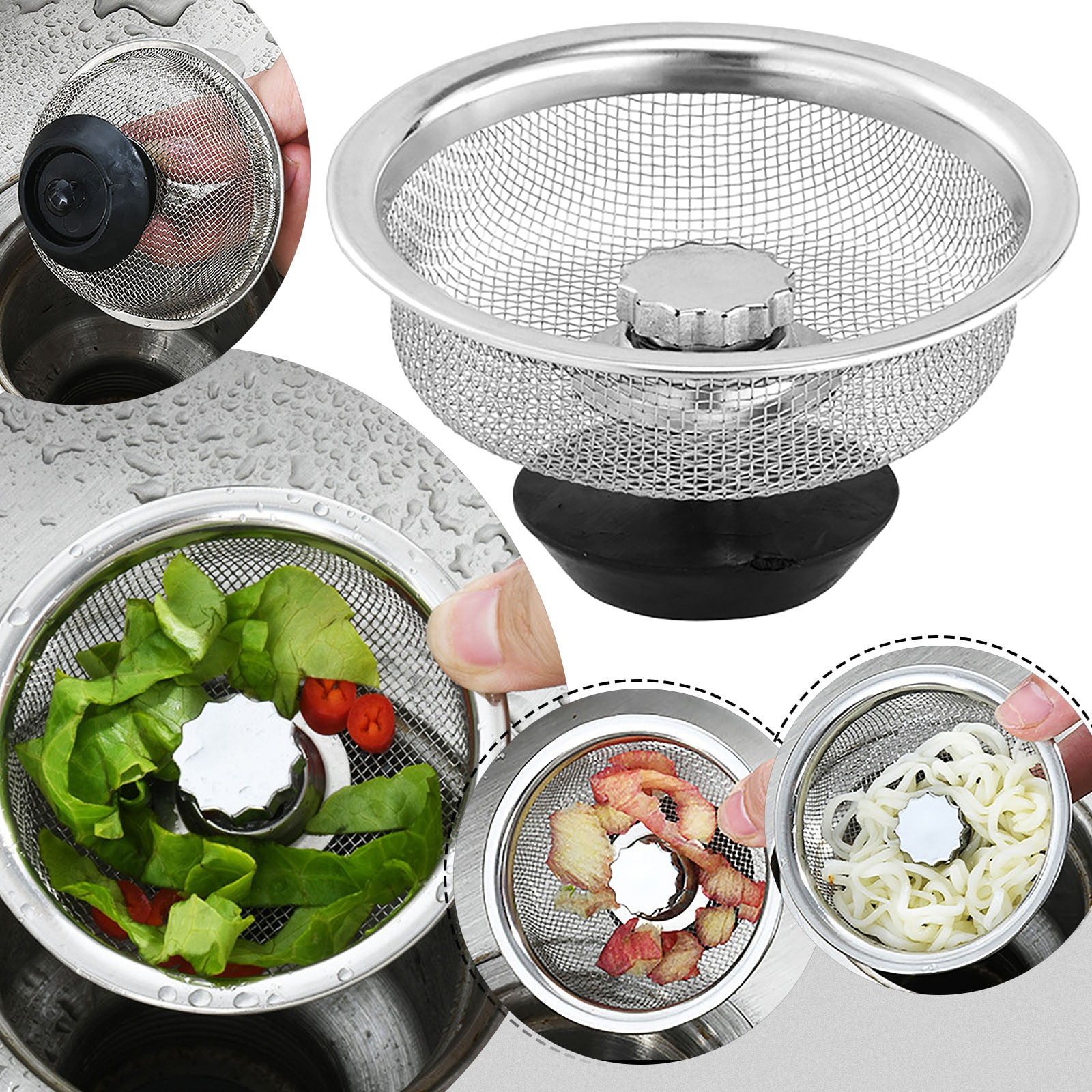 GARENAS 1Pcs Stainless Steel Kitchen Sink Filter Sewer Sink Garbage ...