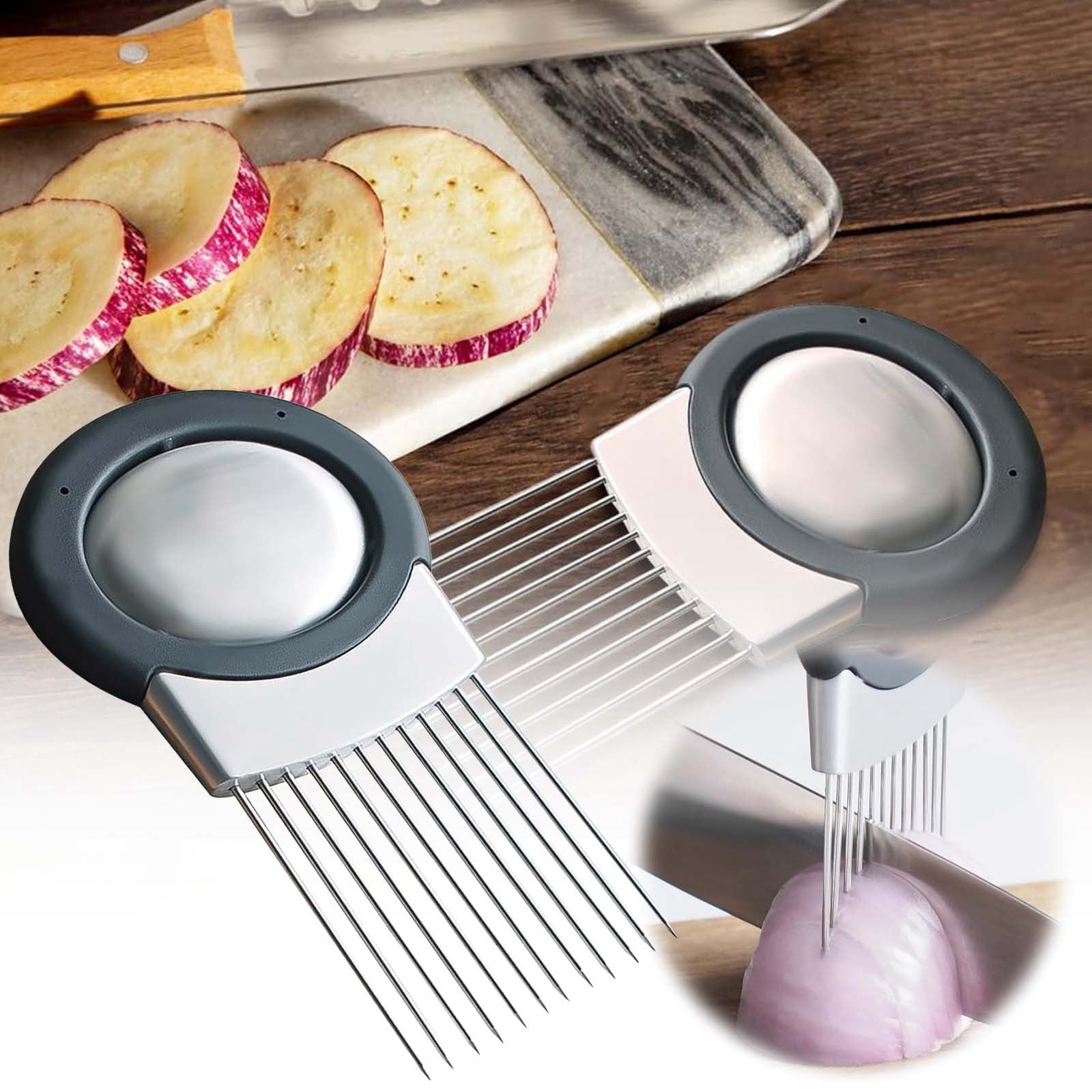 GARENAS 2024 Upgraded Onion Holder for Slicing Stainless Steel Onion ...