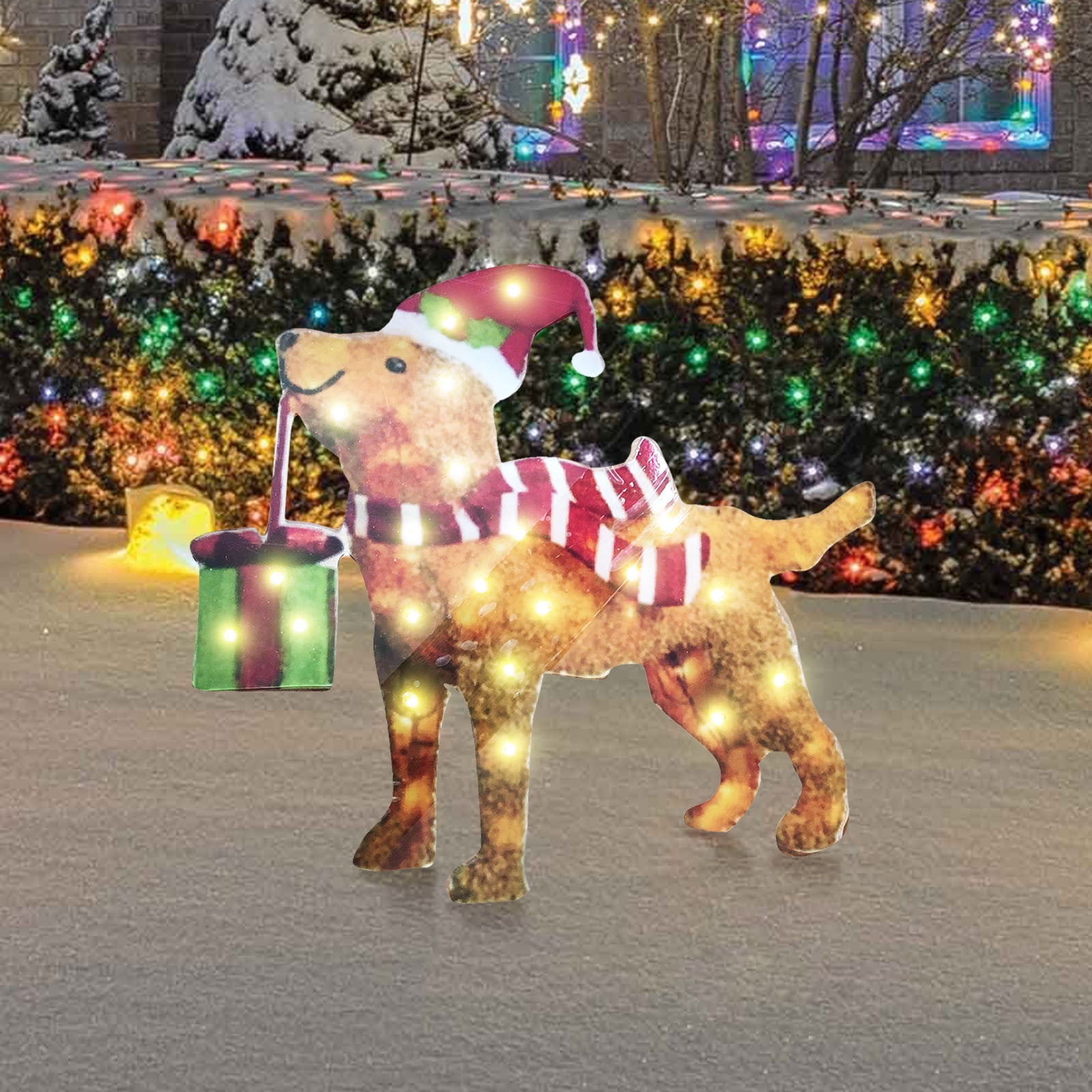 GARENAS 2D Christmas Sausage Dog Lights String Yard Decoration LED ... GARENAS 2D Christmas Sausage Dog Lights String Yard Decoration LED ...