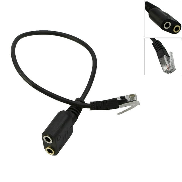 GARENAS 3.5mm Female to RJ9 Jack Adapter Convertor PC Headset Telephone ...