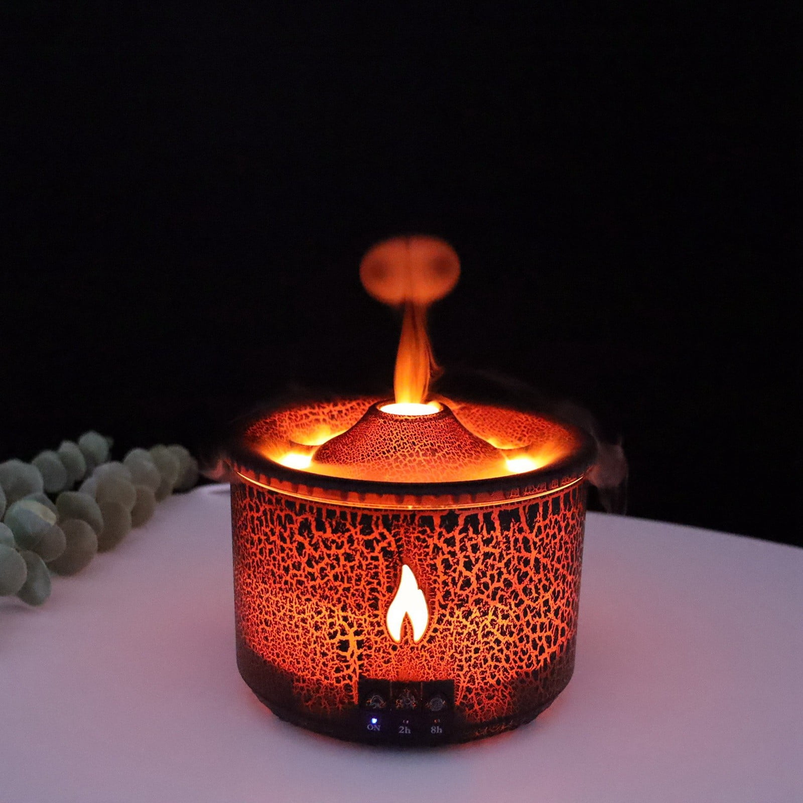 GARENAS 300ml Volcanic Flame Humidifier Flame Diffuser Volcano Lamp ...