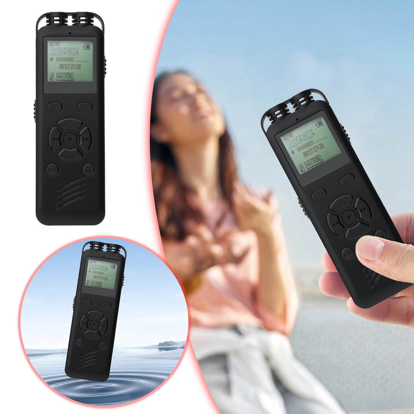 GARENAS 32GB Voice Recorder with Large Screen MP3 Player and Built in ...