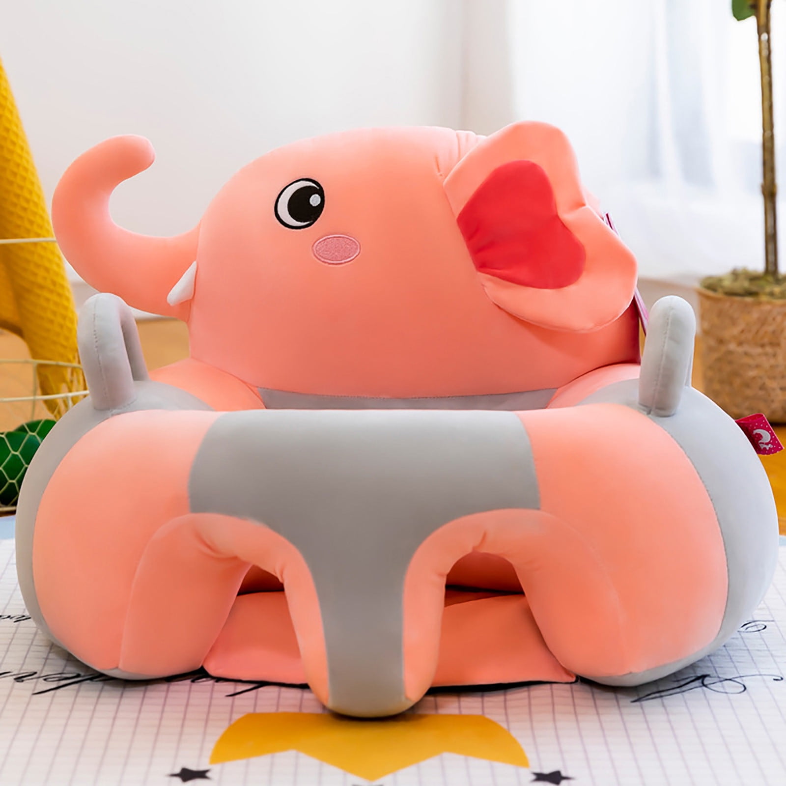 GARENAS Baby Sofa Support Chair Soft Plush Cartoon Animals Baby Sitting ...