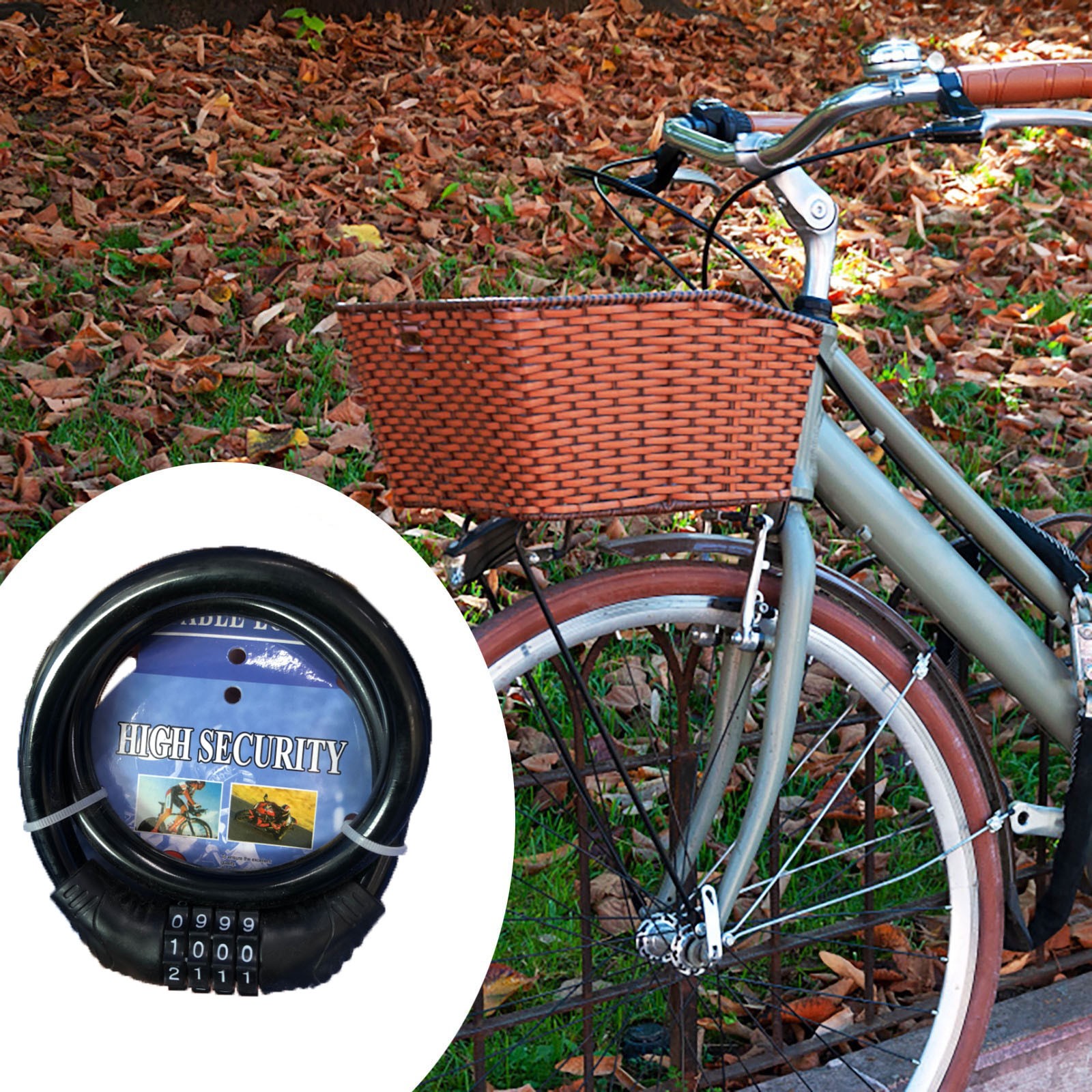 GARENAS Bike Cable Basic Self Coiling Resettable Locks Four Digit ...