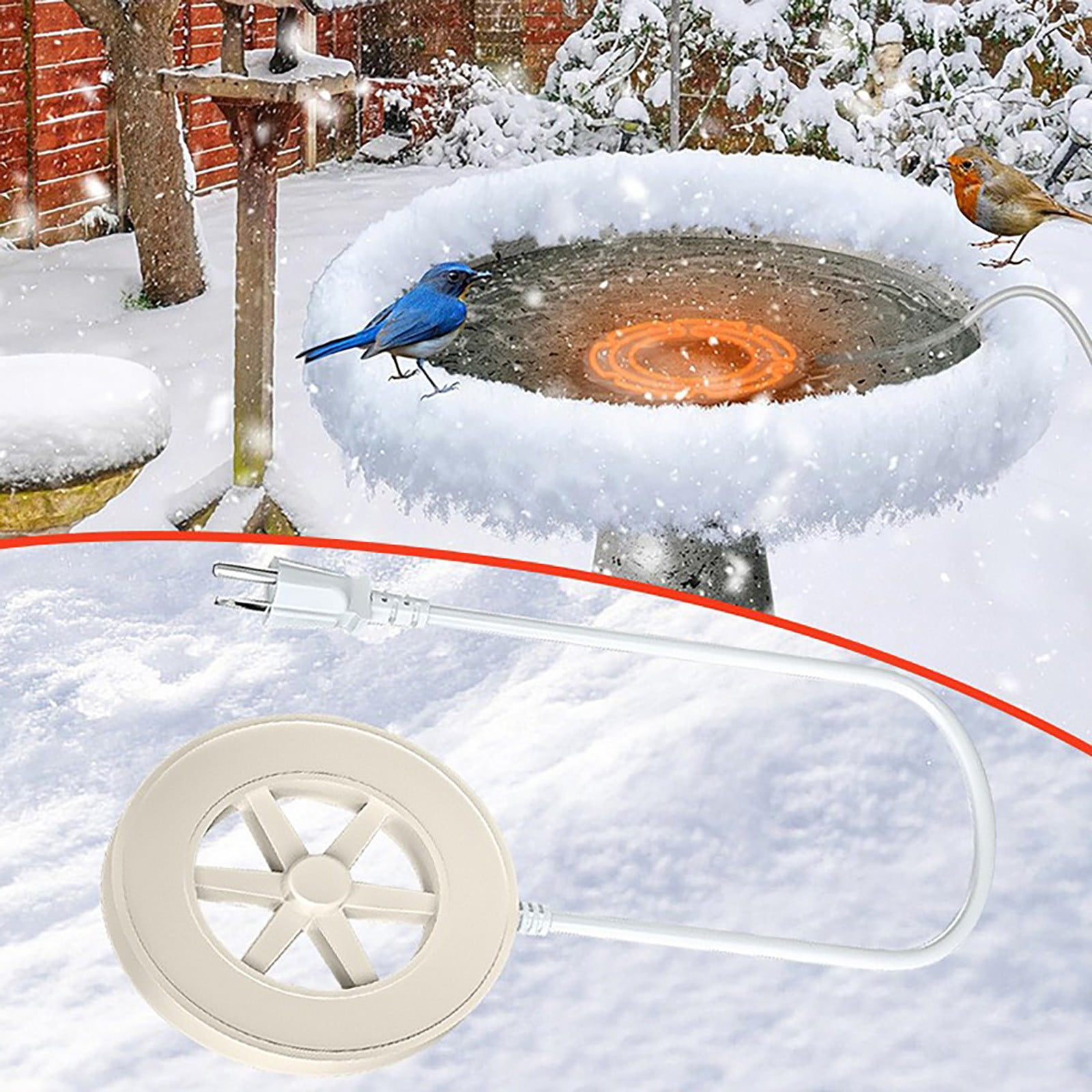 GARENAS Bird Bath Heater 70W Bird Bath Heater for Outdoors in Winter Water Heater for Bird Bath ...