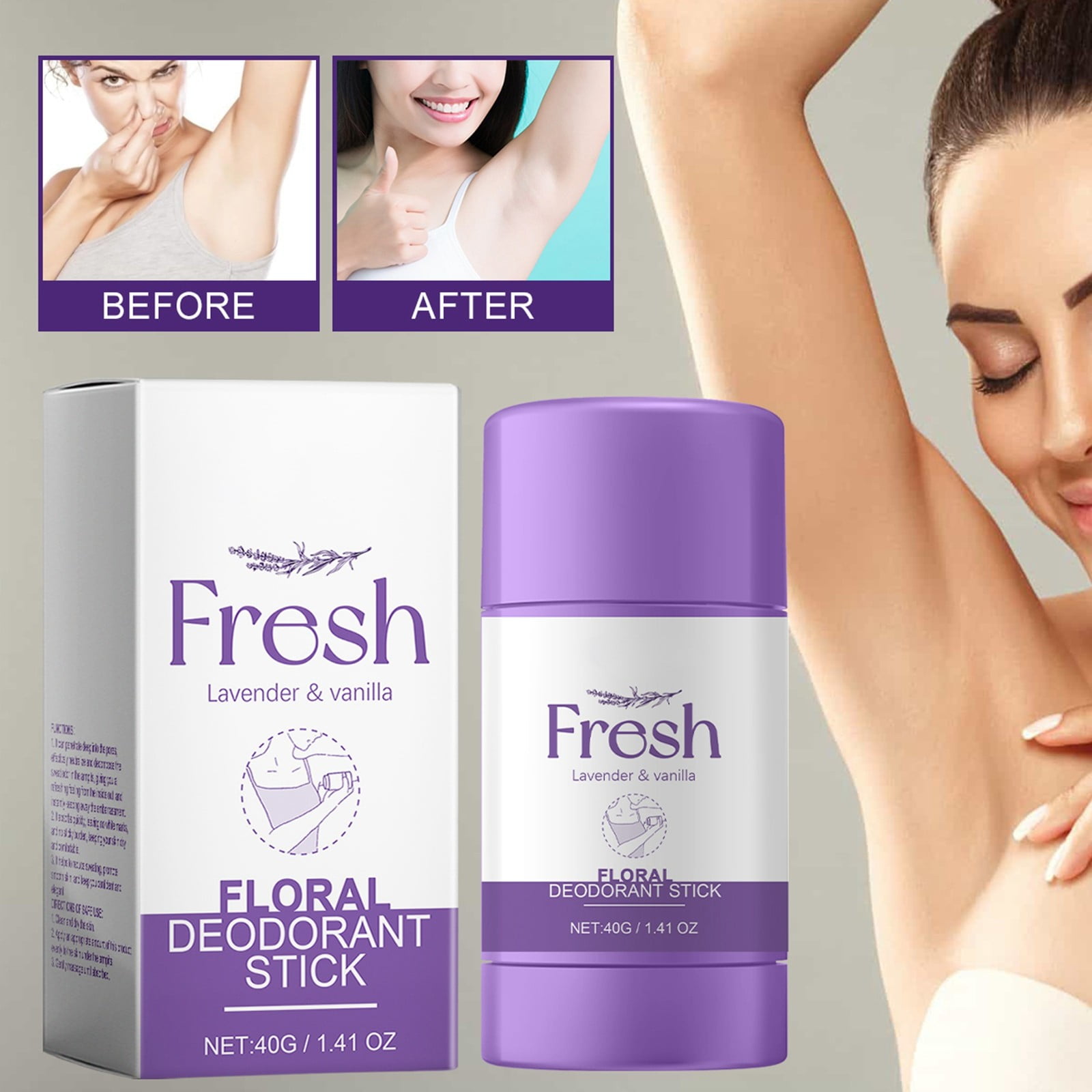 GARENAS Body Underarm Stick () Long Lasting Light Fragrance to Sweat ...