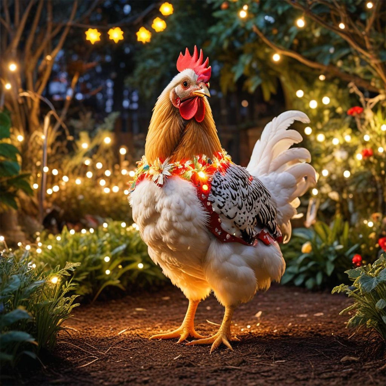GARENAS Christmas Animal Outdoor Garden Chicken Ground Plug Decoration ...