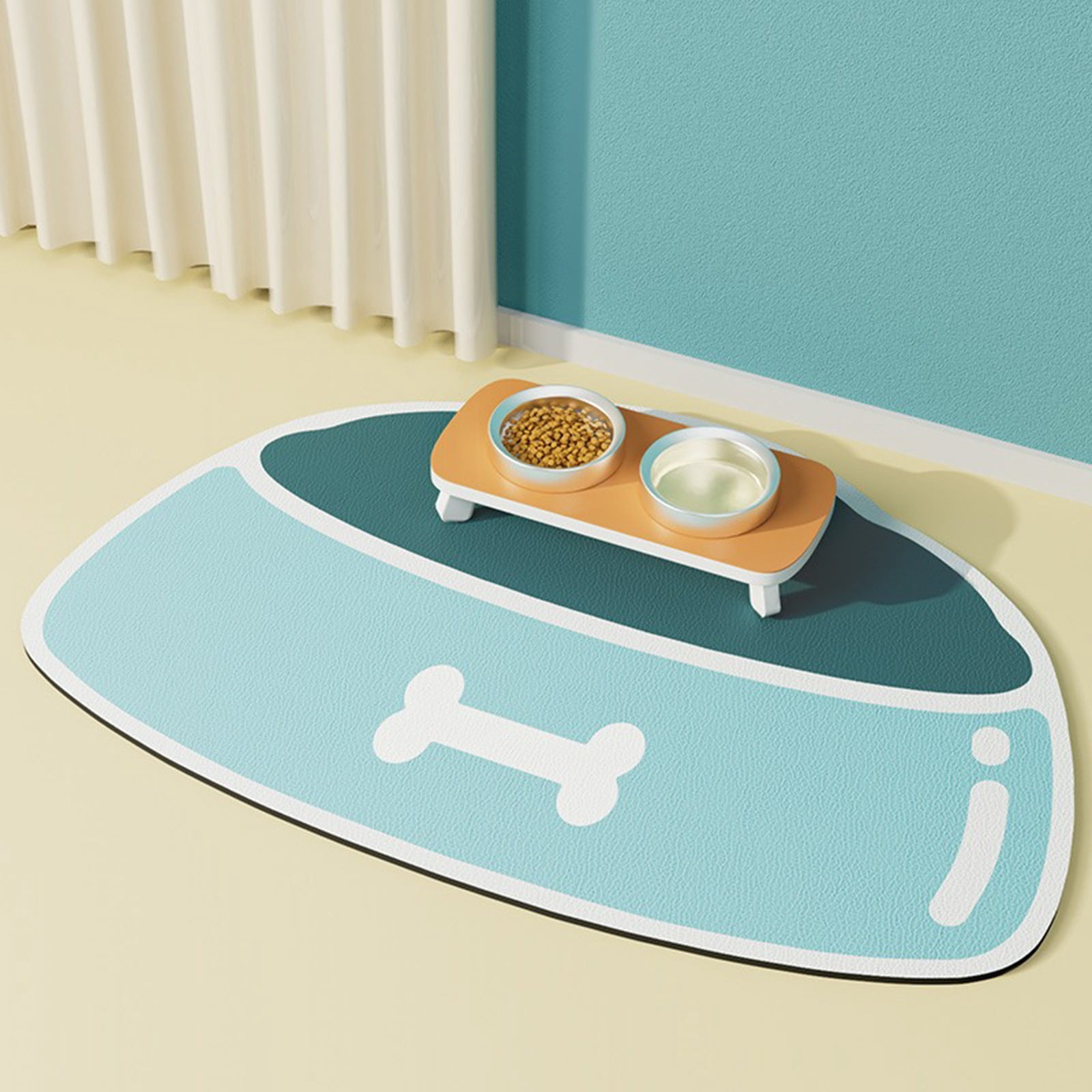 GARENAS Dog and Cat Bowl Mat for Food and Water Dry Rubber Easy Clean ...