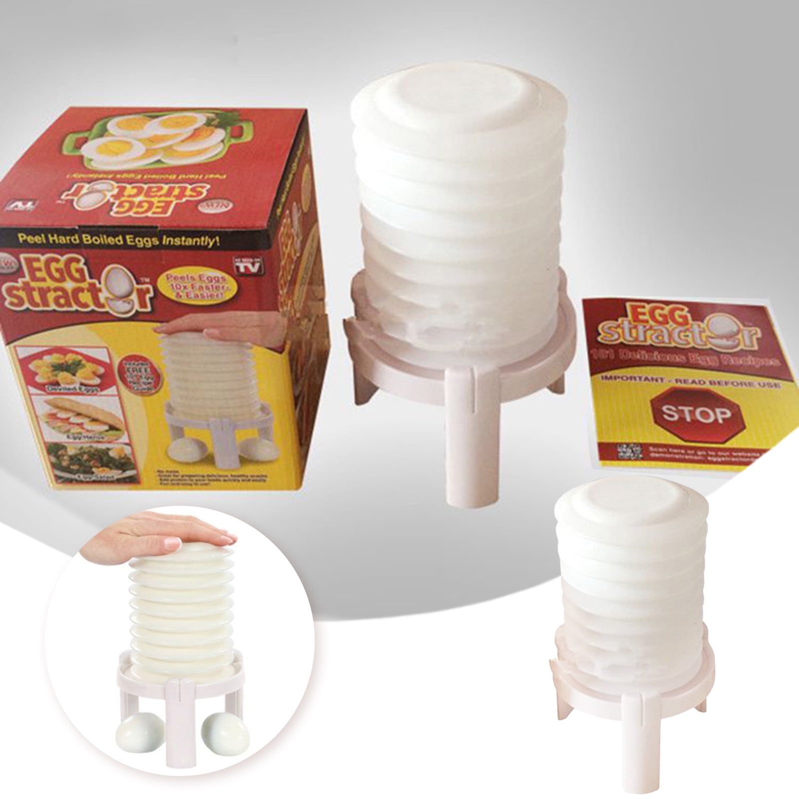 GARENAS Egg Peeler Portable Kitchen Tools Easy Egg Remover for BoiLED ...