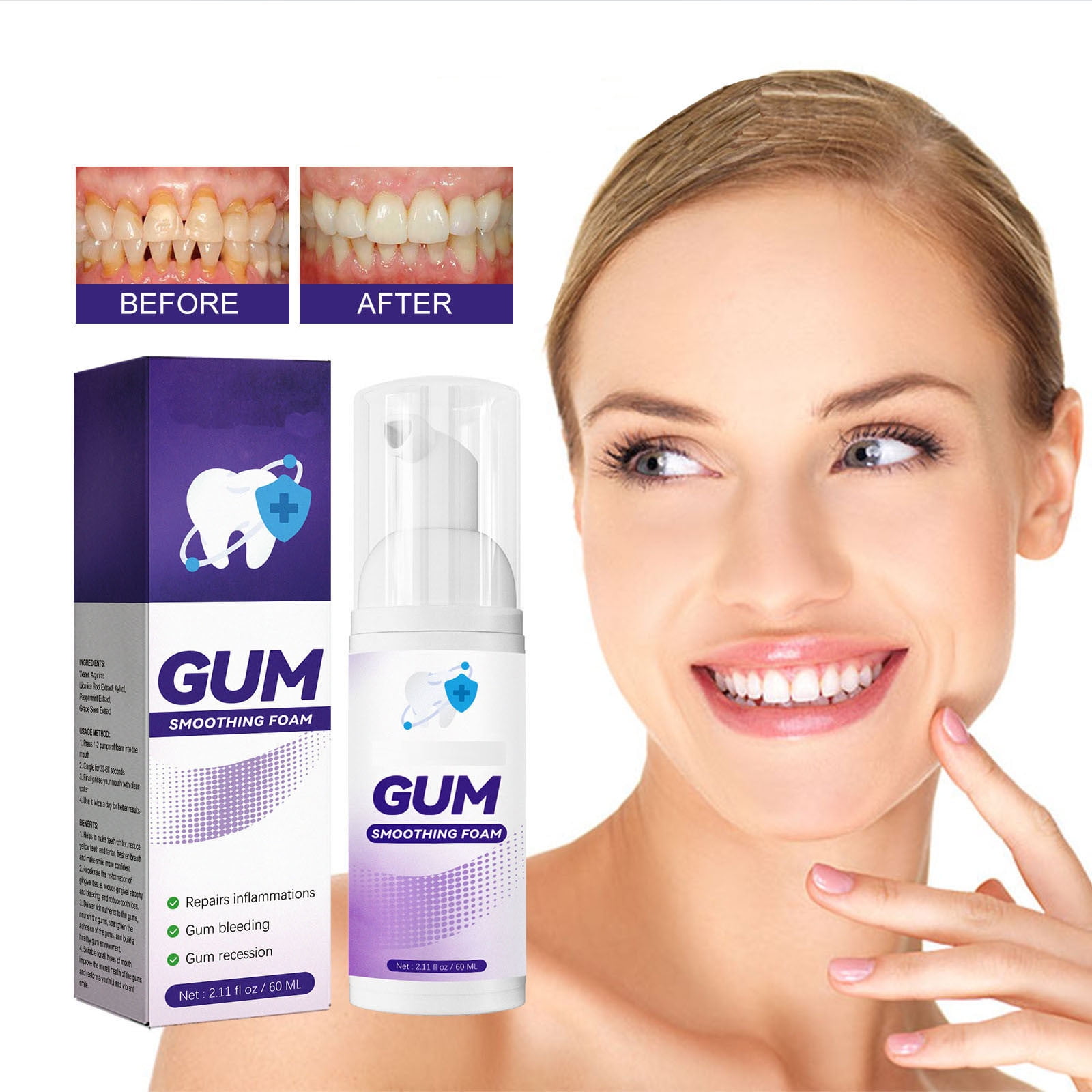 GARENAS Gum Foam Inflammatory Gum Tissue and Deep Cleaning for Gums ...