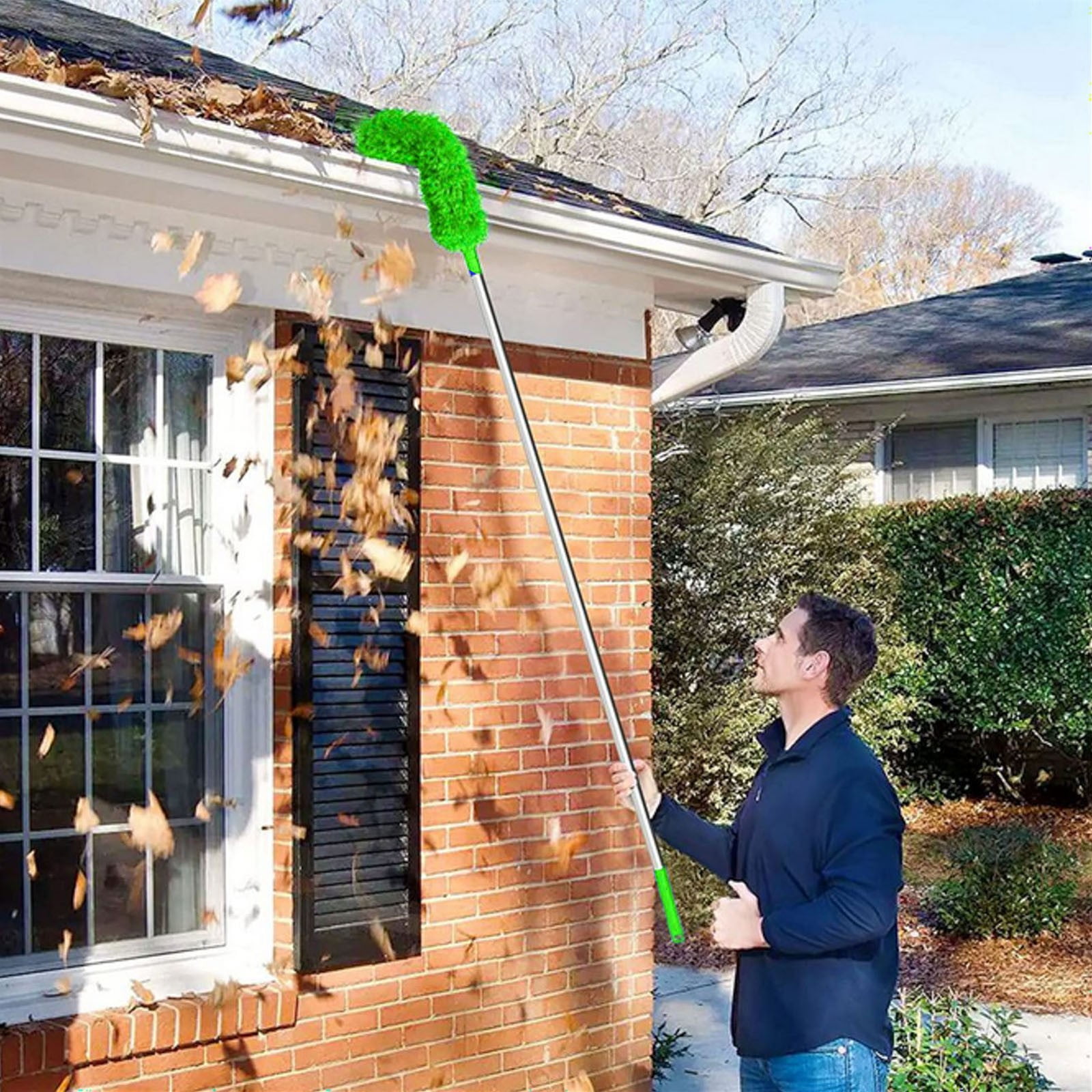 GARENAS Gutter Cleaning Brush Roof Tool with Telescopic Telescopic Rod ...