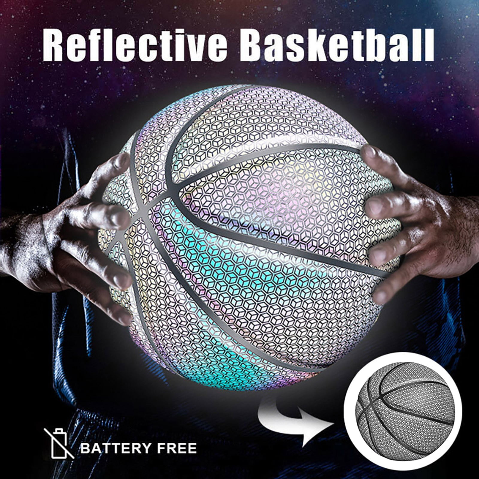 GARENAS Holographic Glowing Reflective Basketball Lighted Glow ...