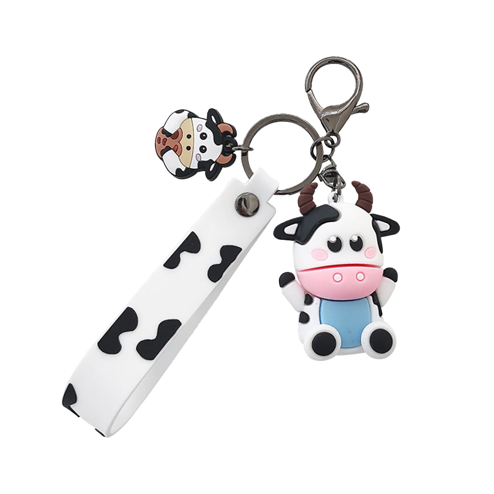 GARENAS Keychain Cute with Wristlet Cute Cow Pendant Car Keychain Bag ...