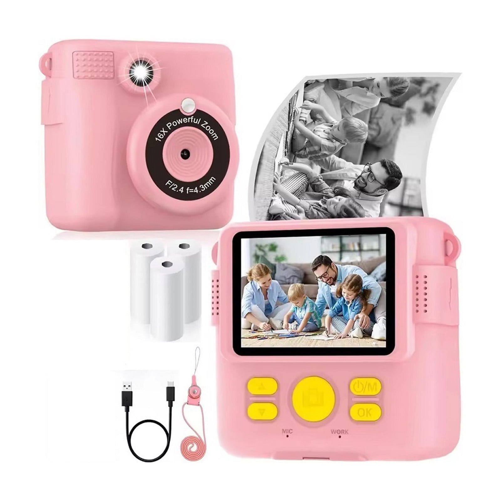 GARENAS Kid Friendly Snap and Print Camera: Instant Imaging with Memory ...