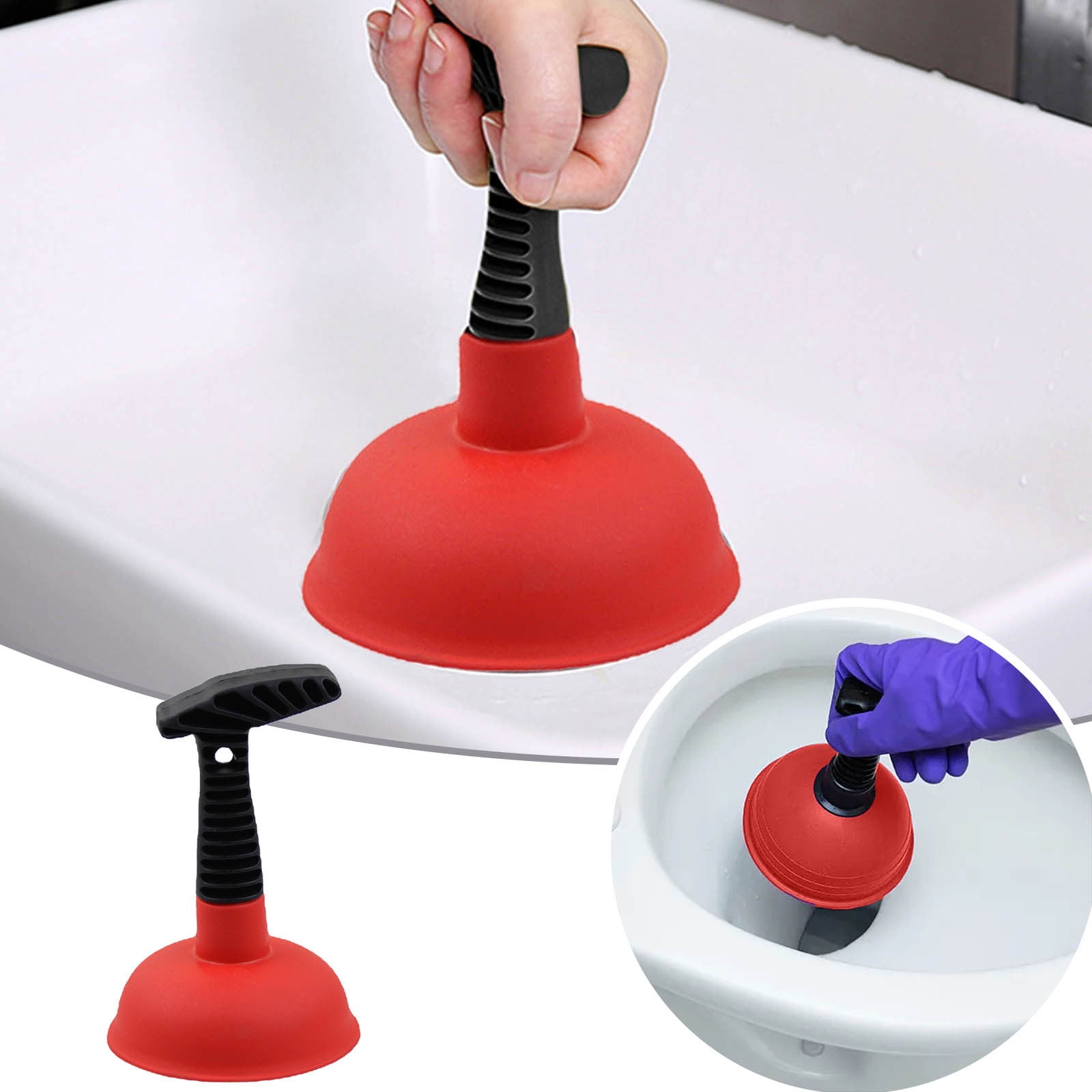 GARENAS Kitchen Drain Plunger Bathroom Pipe Cleaner Sink Plunger Drain ...