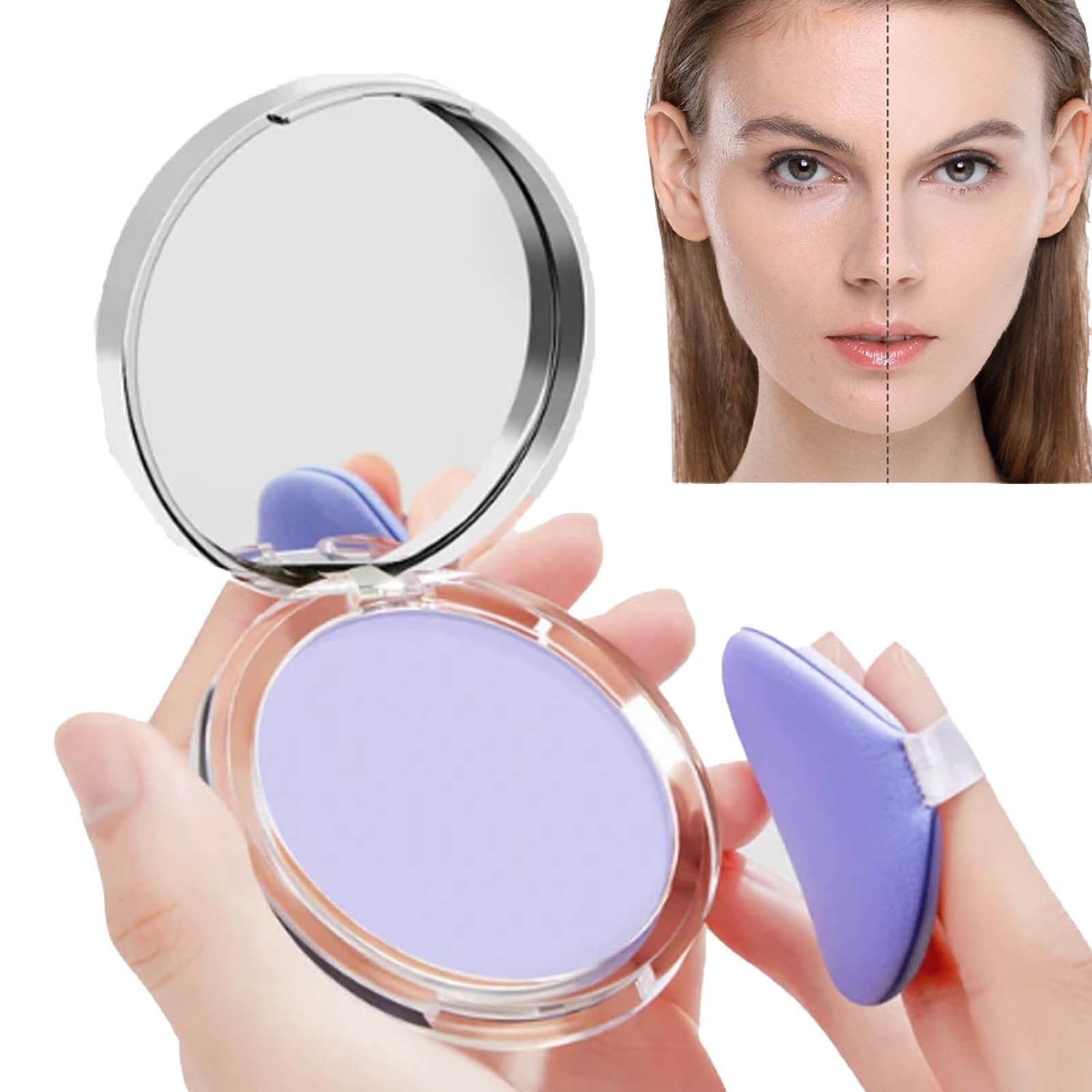 GARENAS Lavender Powder Compacto with Mini Powder Puff Lavender Powder ...