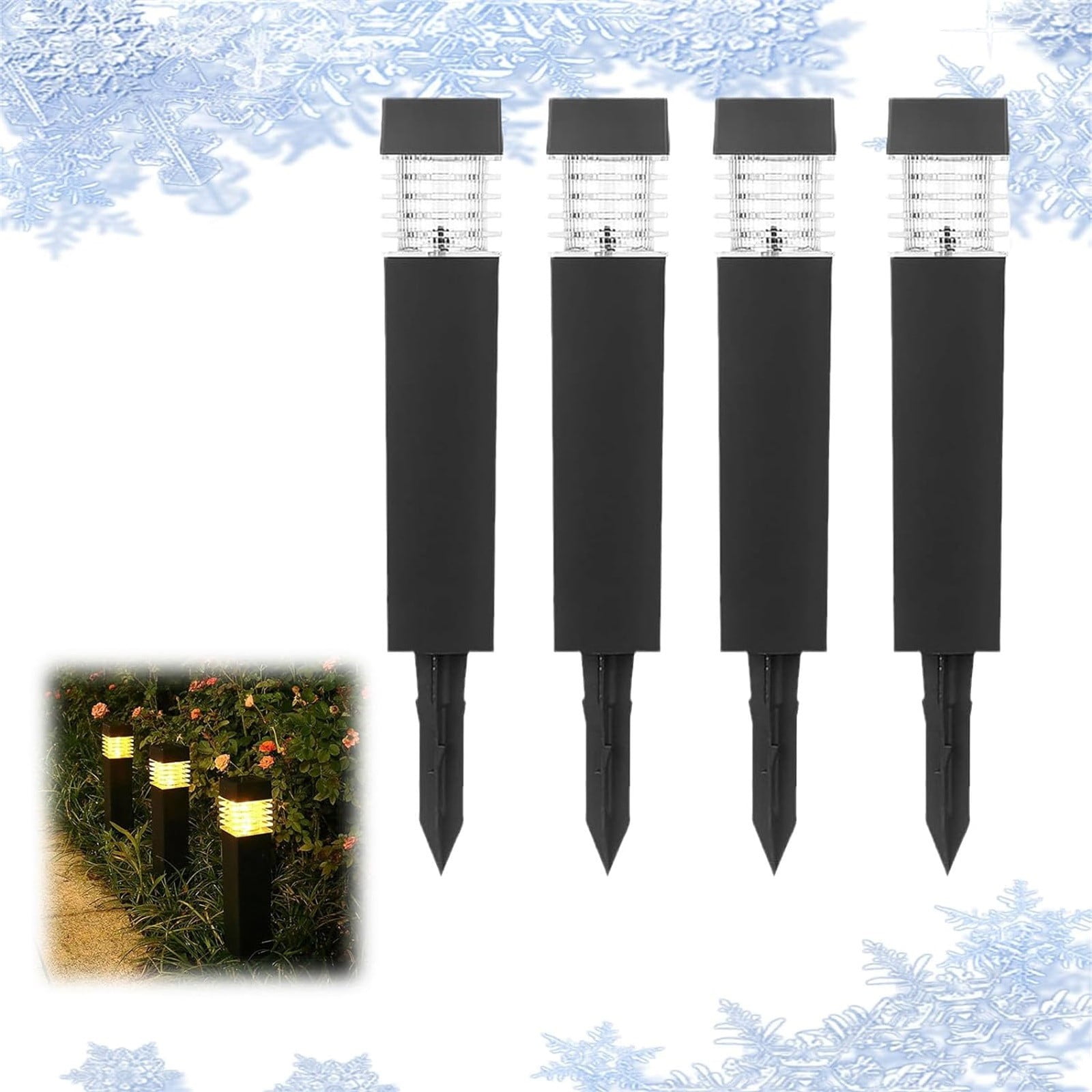 GARENAS Outdoor Lights for Patio 4PC Solar Lights Mini Solar Lights ...