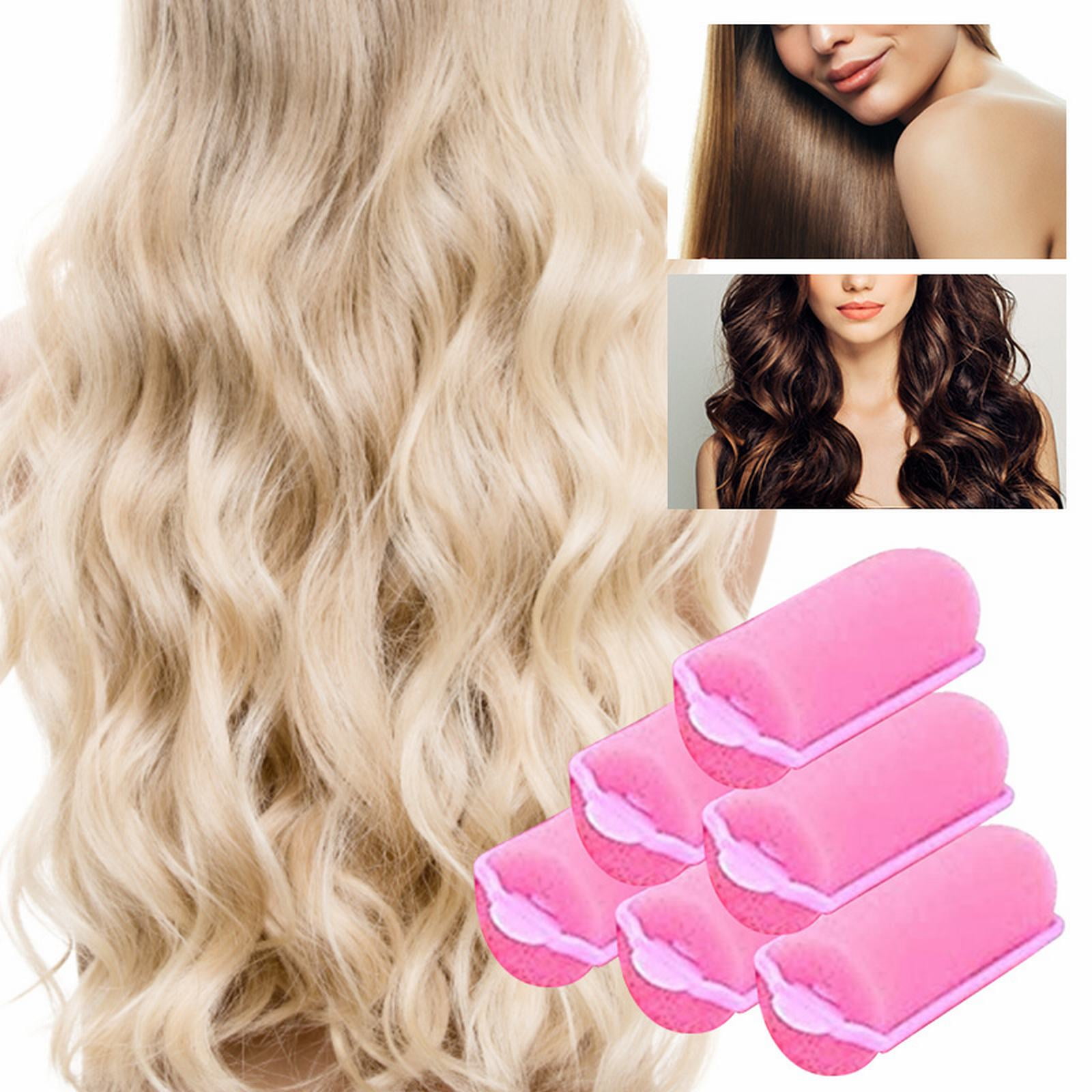 GARENAS Pink 6 Pieces Sponge Hair Rollers 40 Mm Soft Foam Hair Styling ...