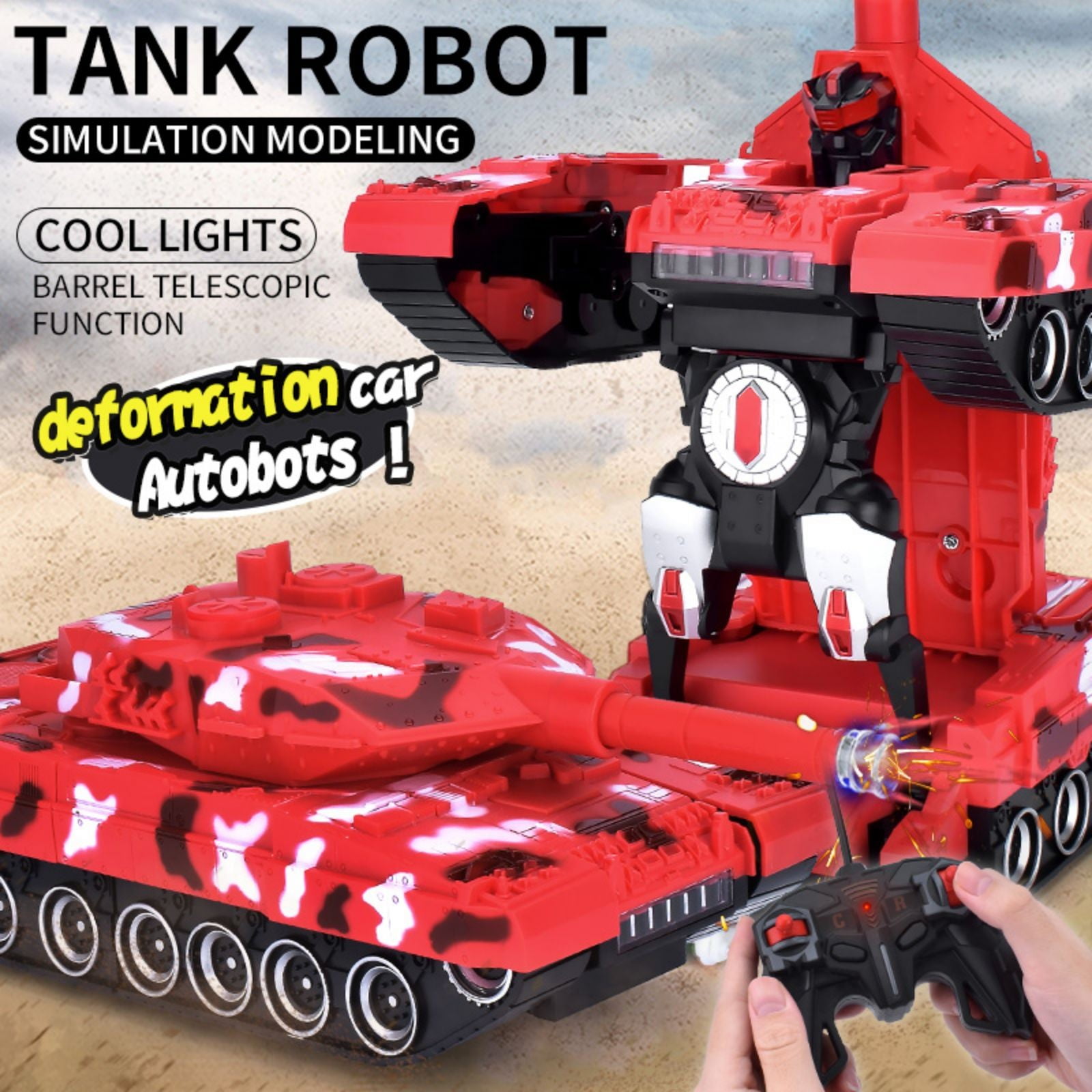 GARENAS Remote Control Tank Deformable Remote Control Car Tank Robot ...