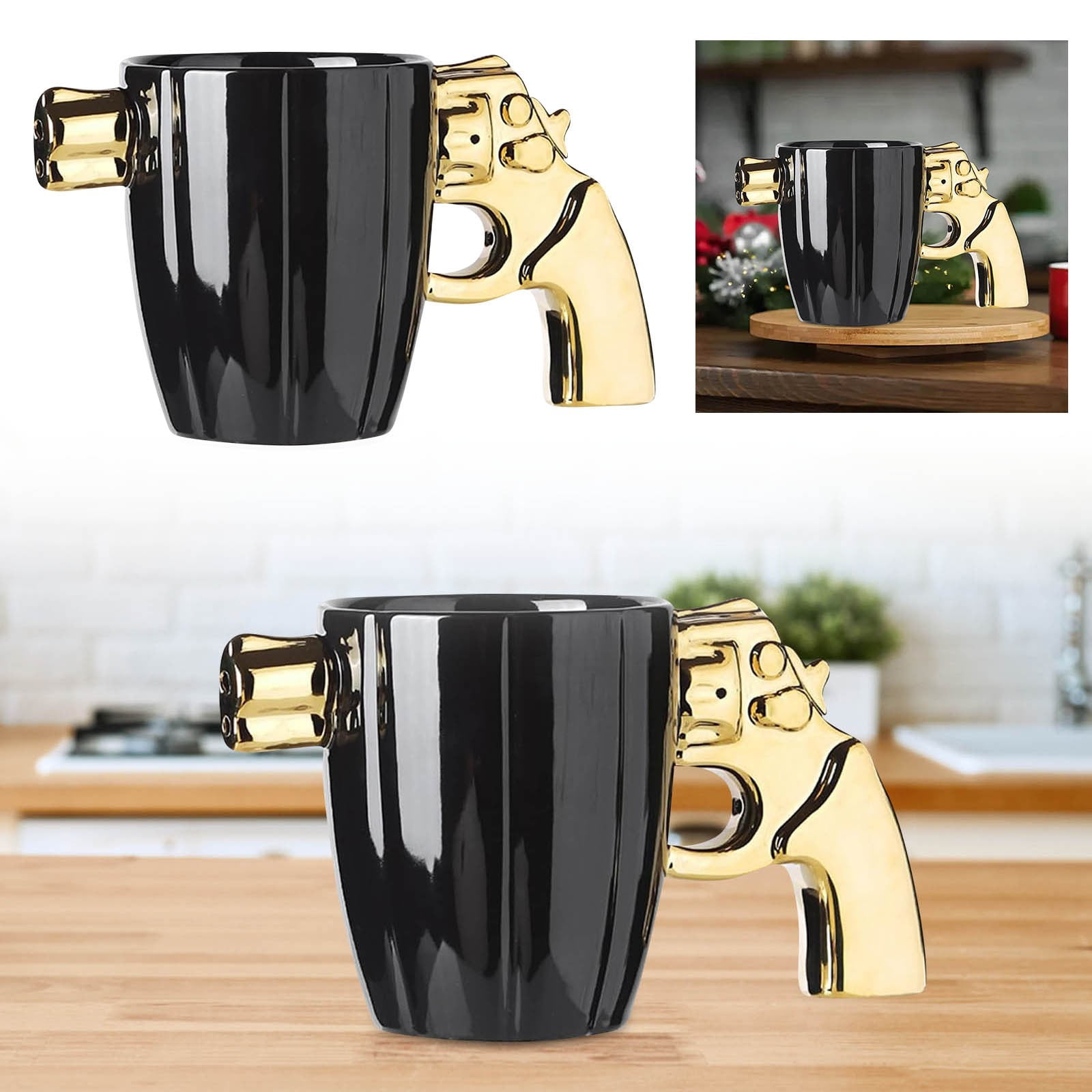 GARENAS Revolver Mug Coffee Cup Novelty Ceramic Cool Mug for Men ...