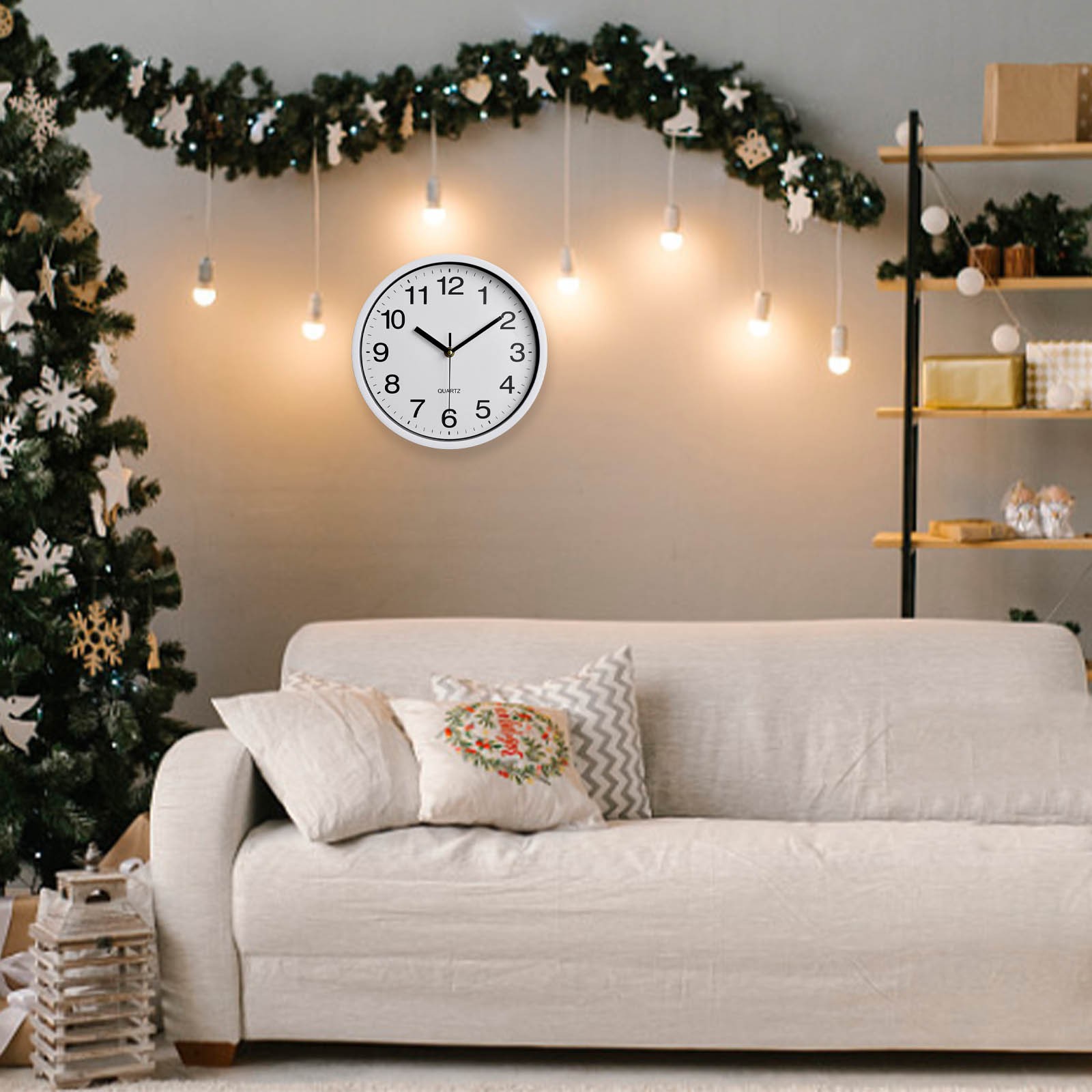 GARENAS Silent Sweep Modern Graceful Bell Desk Creative Digital Clock ...