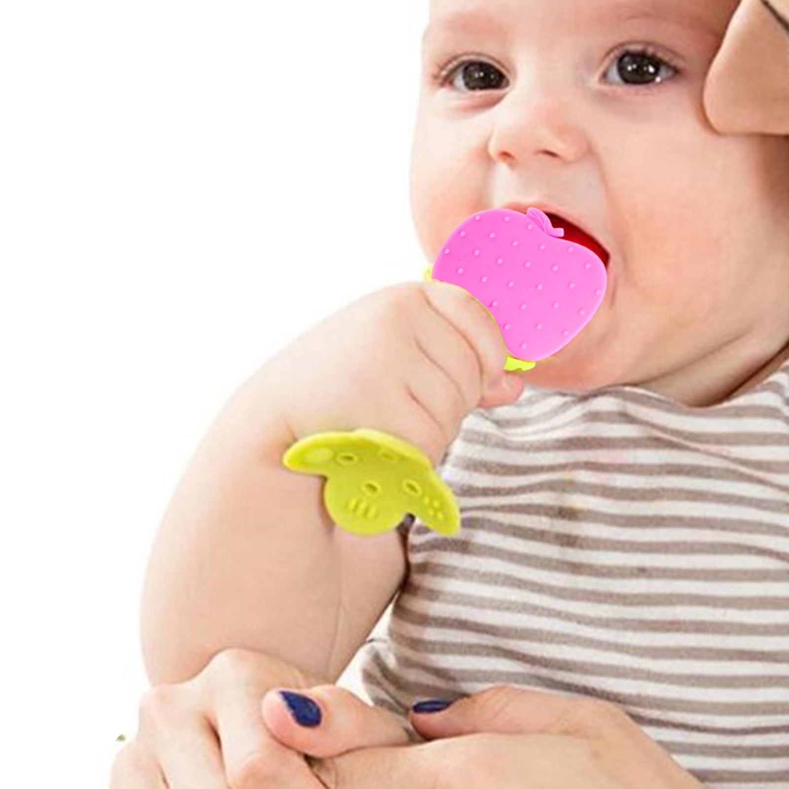 GARENAS Silicone Chew Biting Toy Cute Fruit Shape Baby Teether Teething ...