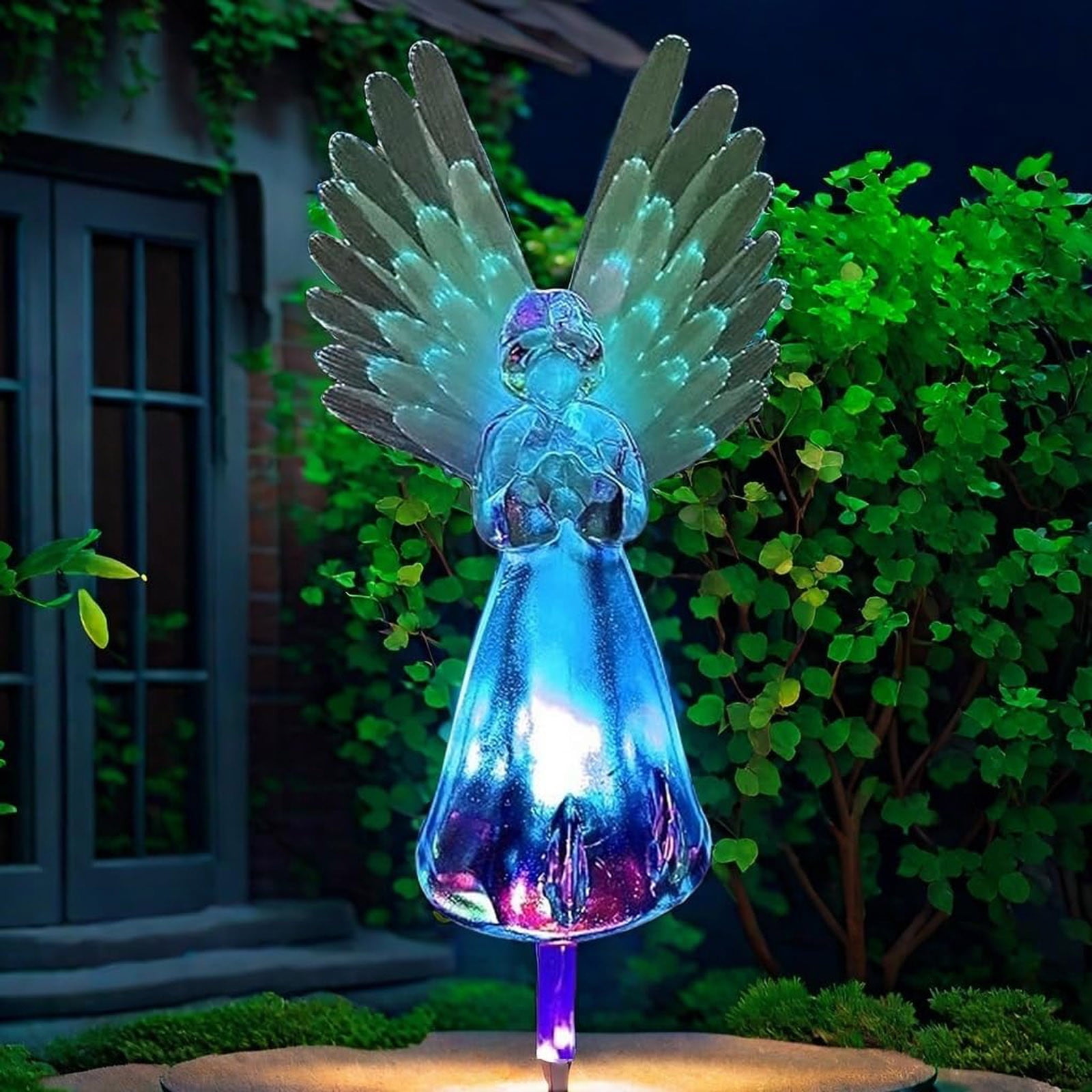 GARENAS Solar Angel Lights Color Changing Solar Powered Water Proof ...