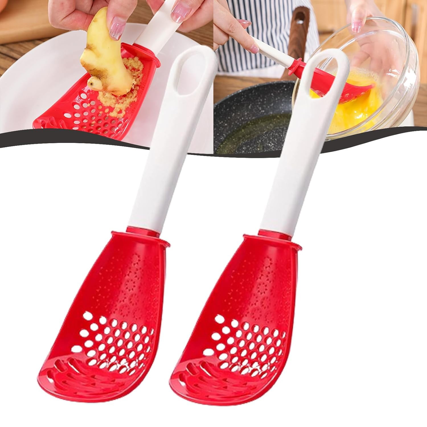 GARENAS Teaspoons Multifunctional Kitchen Cooking Spoon Silicone ...