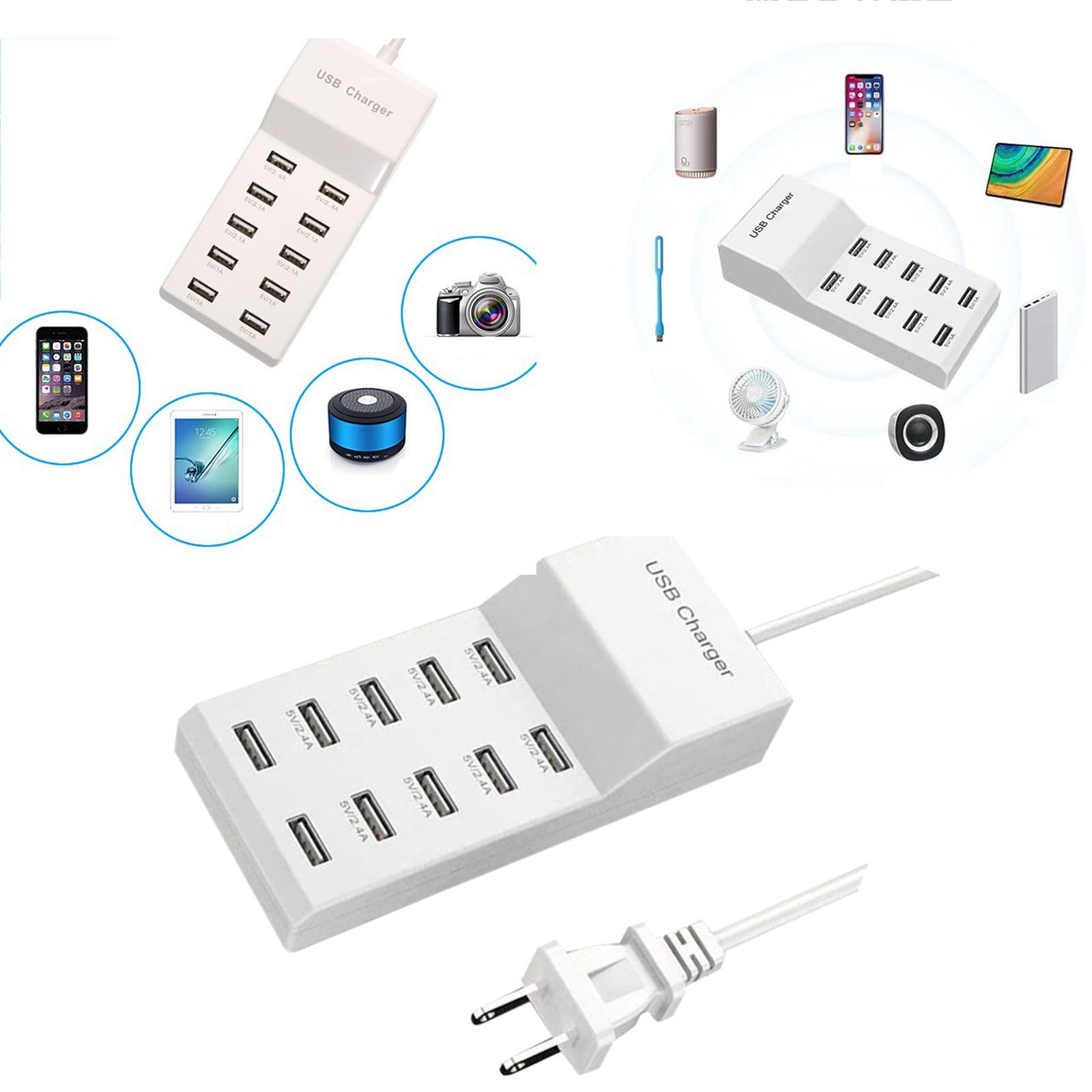 GARENAS USB Multi Port Charger 5V2.4A10 Port Mobile Phone Charging Pile ...