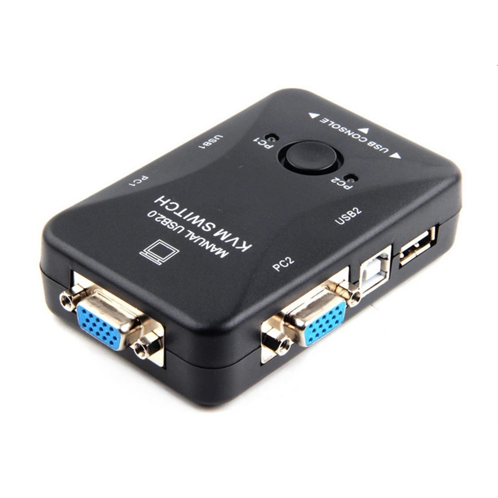 GARENAS VGA KVM Switch 2 Ports with 3 USB Hubs Two Computers Shared 1 ...