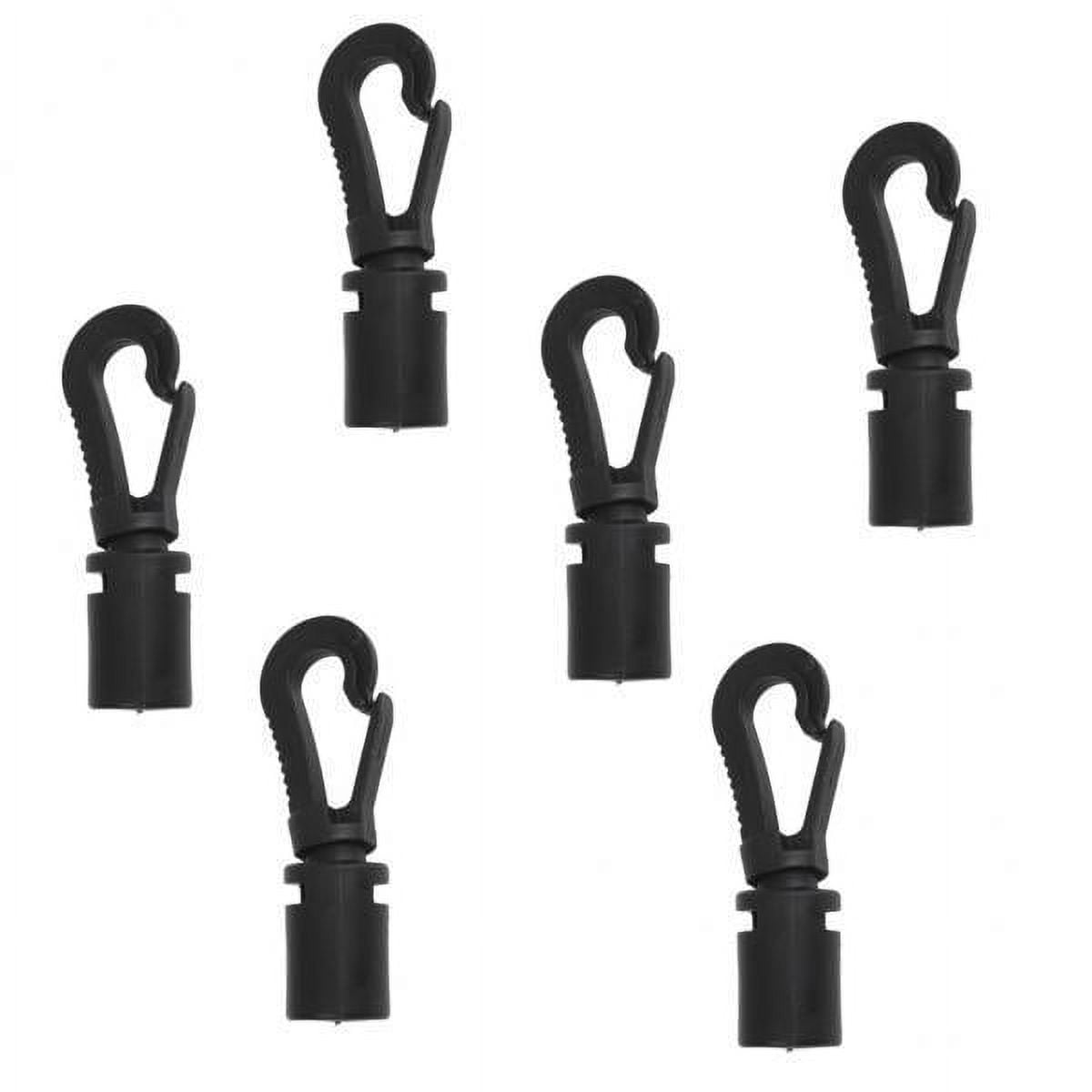 GARENDE 2x6 Pieces Black Bungee Cord Snap End Hooks for Marine Kayak ...