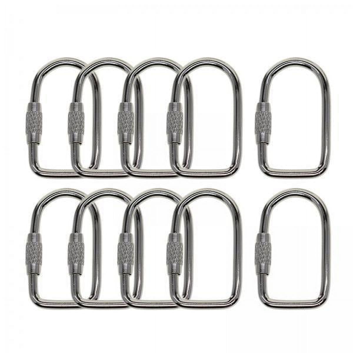 GARENDE 4x10pcs Thread Locking Carabiner, Stainless Steel Carabiner D ...