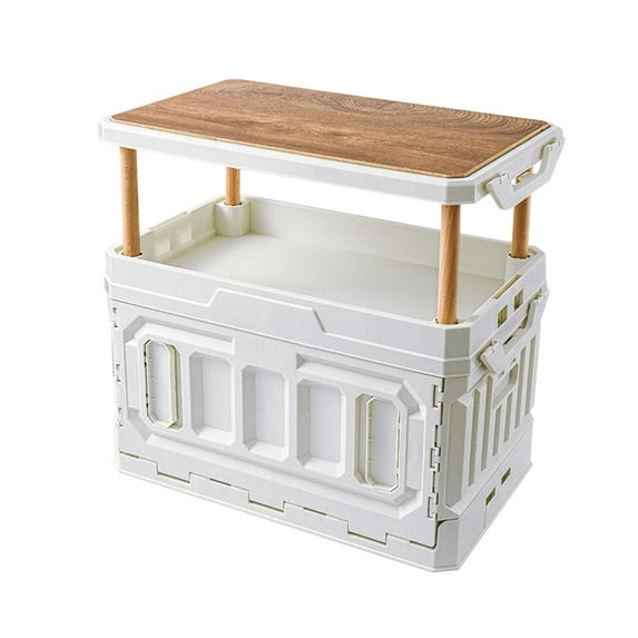 GARENDE Camping Storage Box Foldable Storage Box with Wooden Lid ...