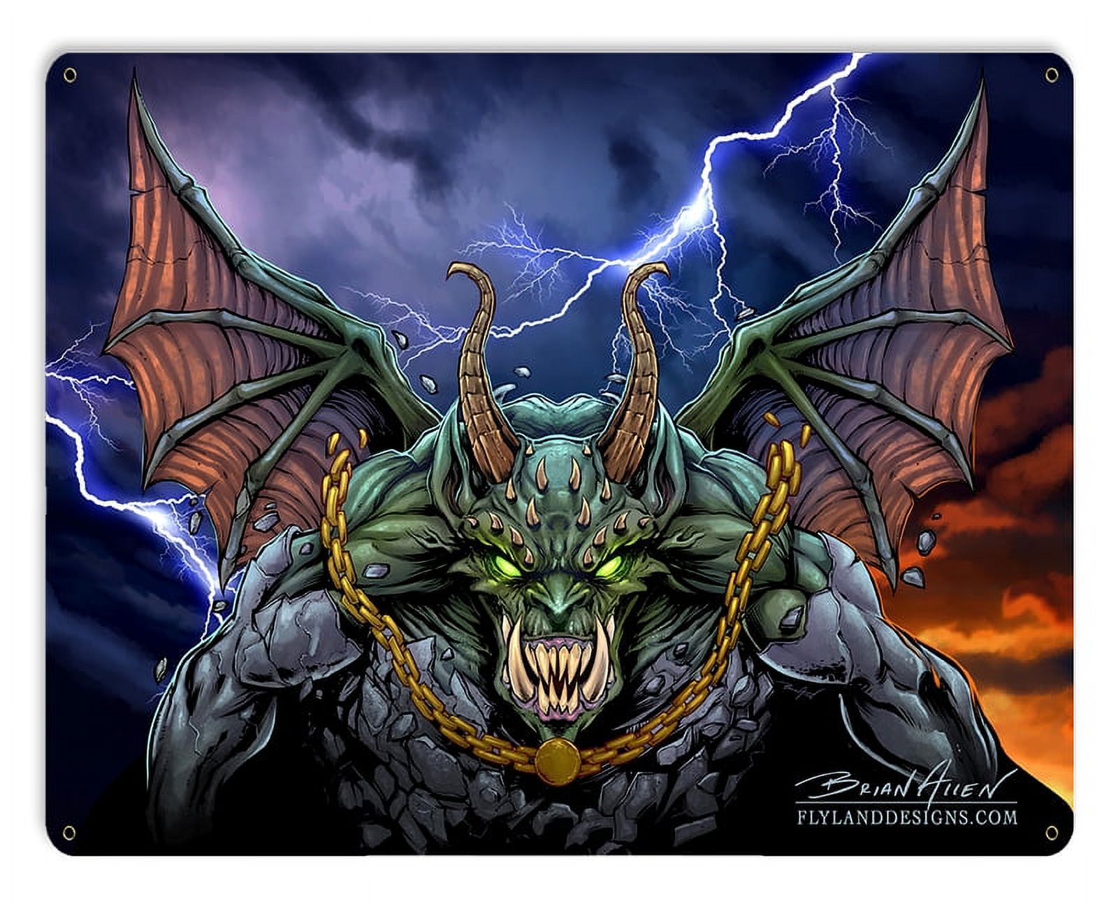 GARGOYLE FRONT Vintage Sign “Made in the USA with heavy gauge steel ...