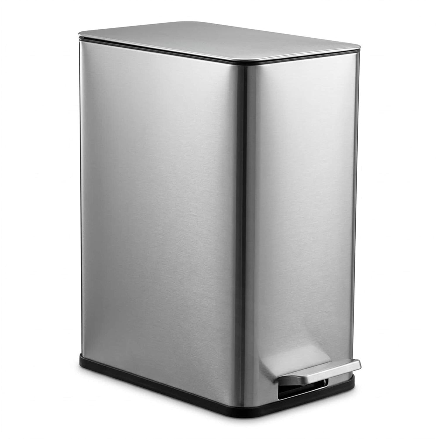 GARITIN 15L 4 Gallon Rectangular Step Trash Can with Foot Pedal, 410 ...