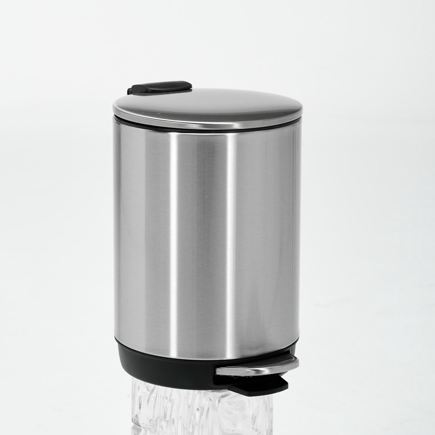 GARITIN 3L 0.8 Gallon Round Step Trash Can with Foot Pedal, Small 410 ...