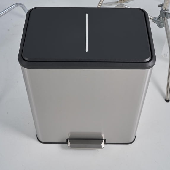 GARITIN 60L 16 Gallon Dual Compartment Step Trash Can with Foot Pedal ...