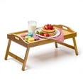 GARITIN Bed Tray Table, Breakfast Tray with Folding Legs and Handles ...