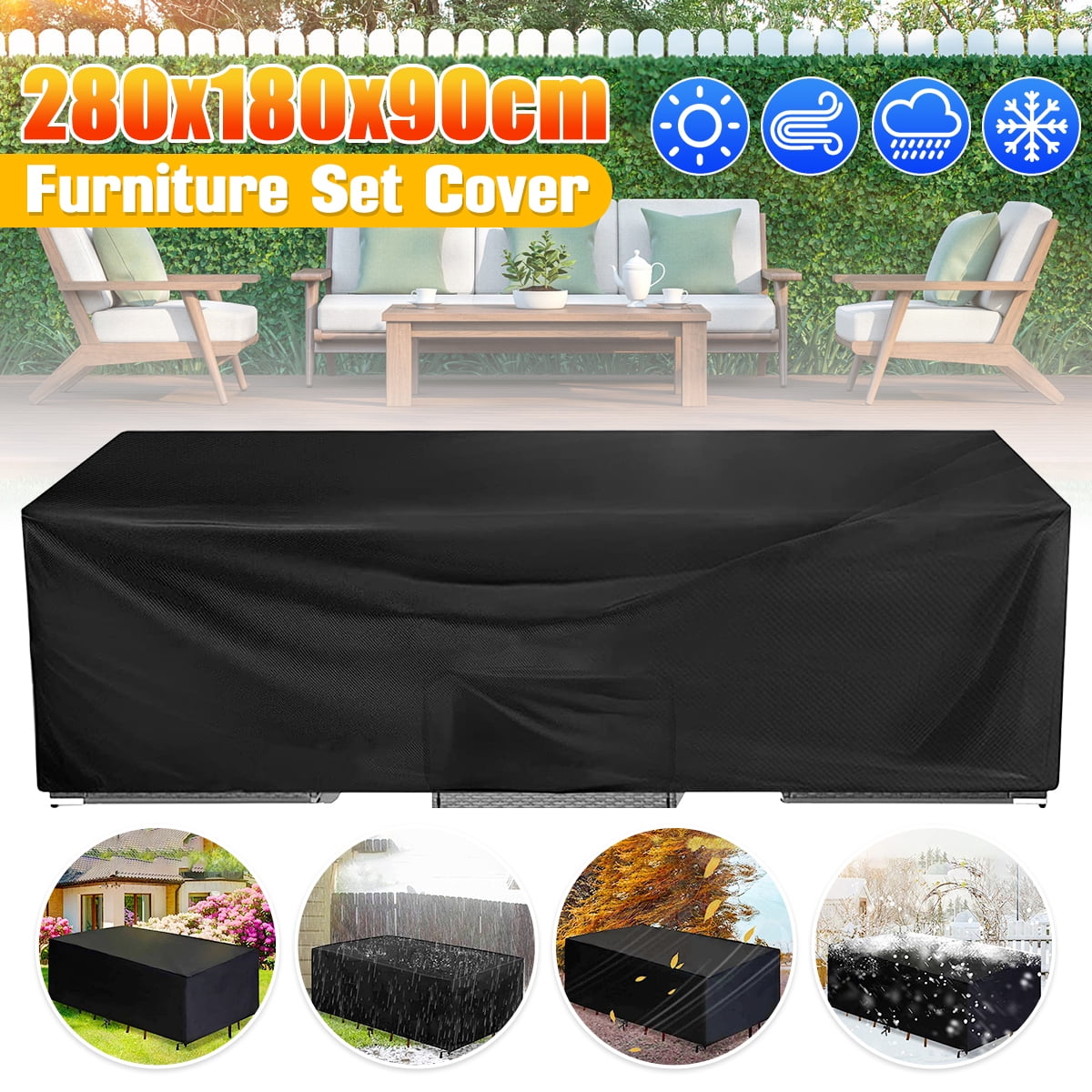 Waterproof Patio Furniture Cover, 110*71*28 inches, Outdoor Table ...