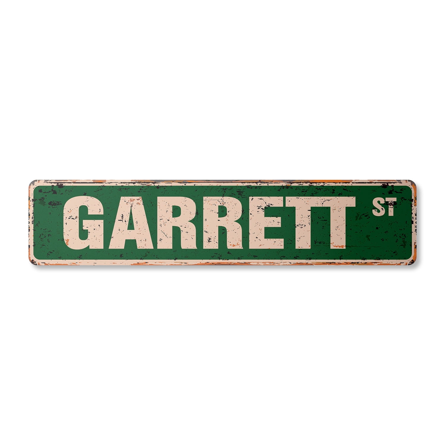 GARRETT Vintage Plastic Street Sign Childrens Name Room Sign | Indoor ...