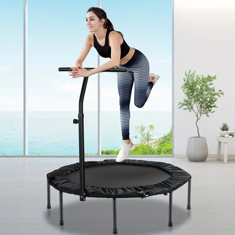 GARTIO 50" Fitness Trampoline Silent Mini Trampoline Bungee Rebounder ...