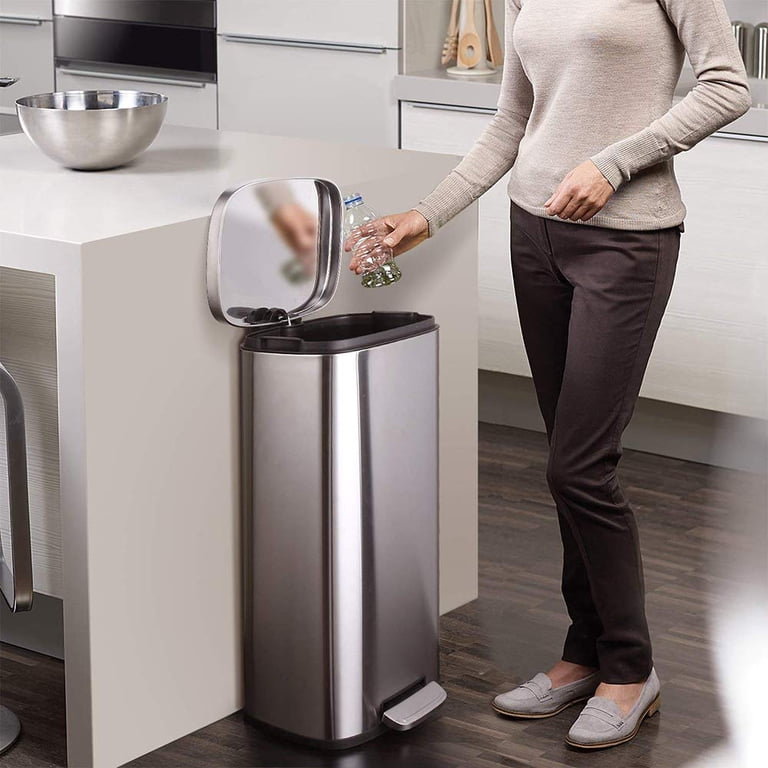 Big Kitchen Trash Can 13.2 Gallon Trash Can, Stainless Steel Step On