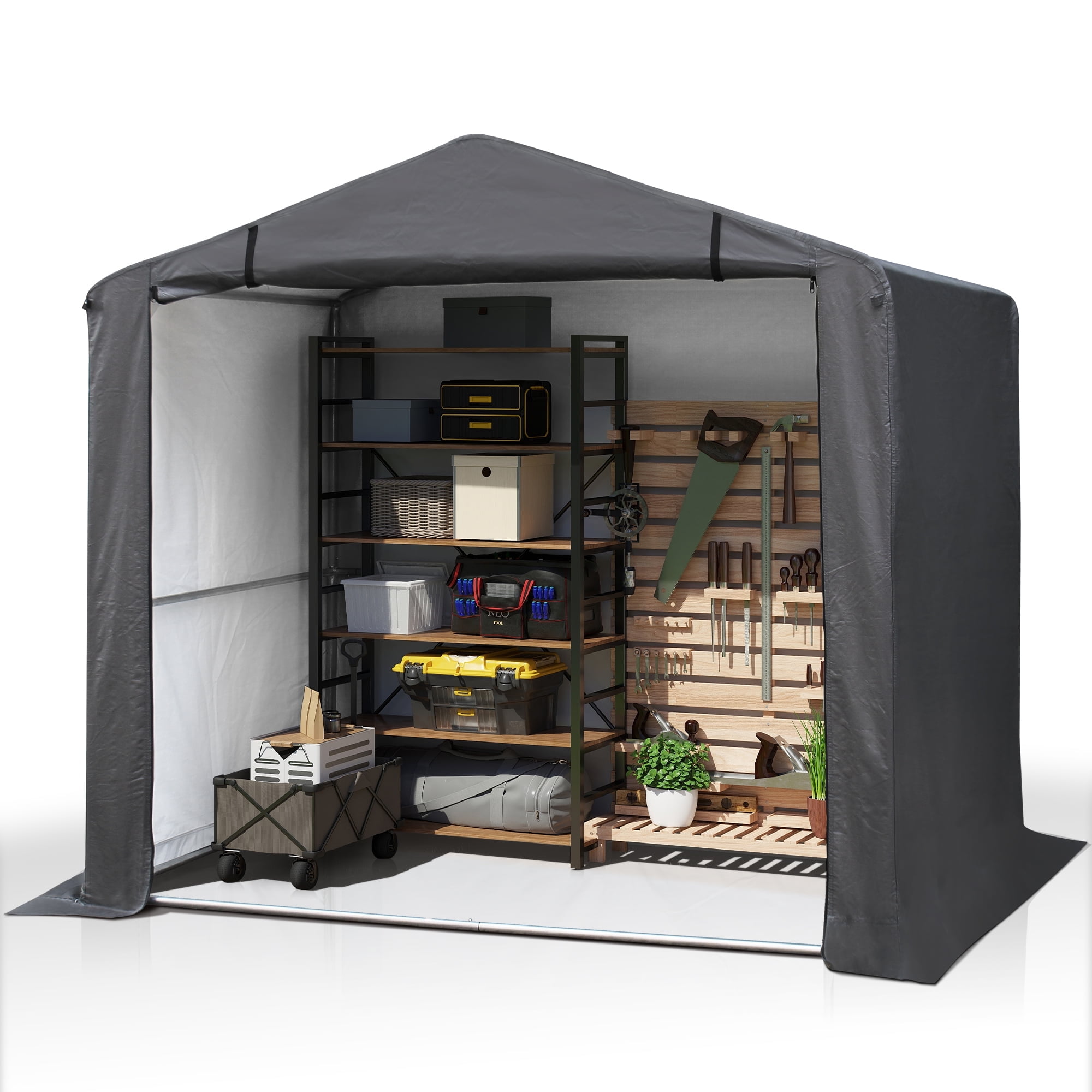 GARTOOO 6x4 Ft Outdoor Storage Shelter Shed – Waterproof Heavy-Duty ...