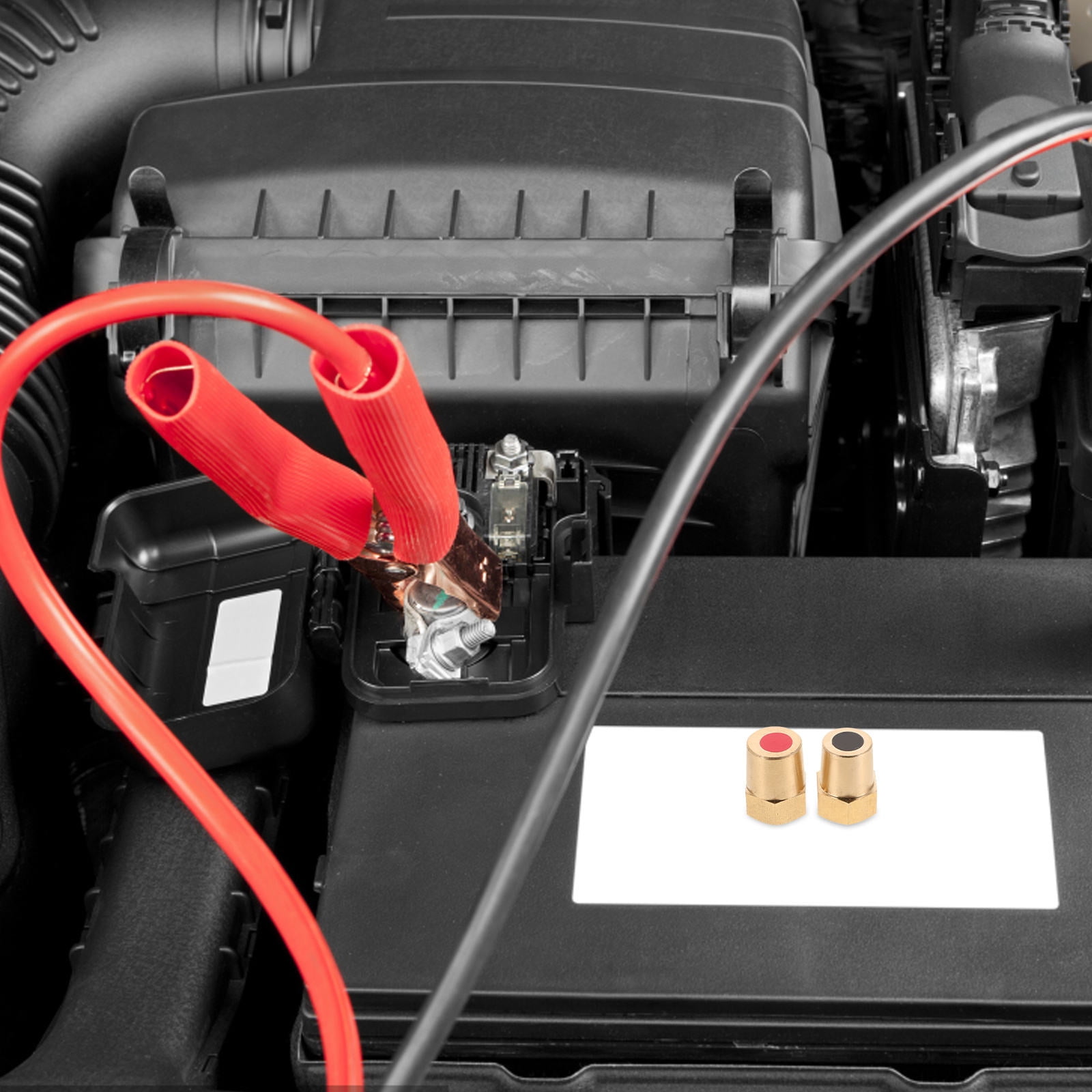 GARVALON 1 Pair Round Battery Terminal Charging Posts Connector Improve ...