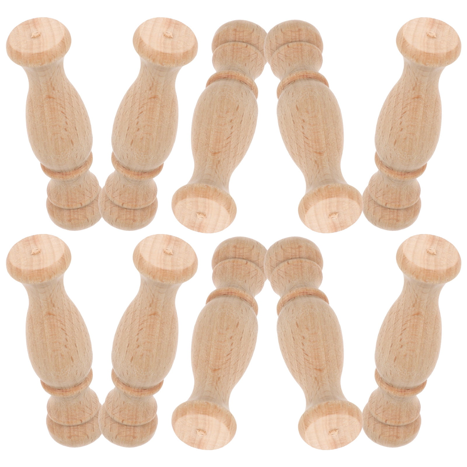GARVALON 10Pcs Deck Railing Baluster Khaki Wood Spindles For Courtyards ...