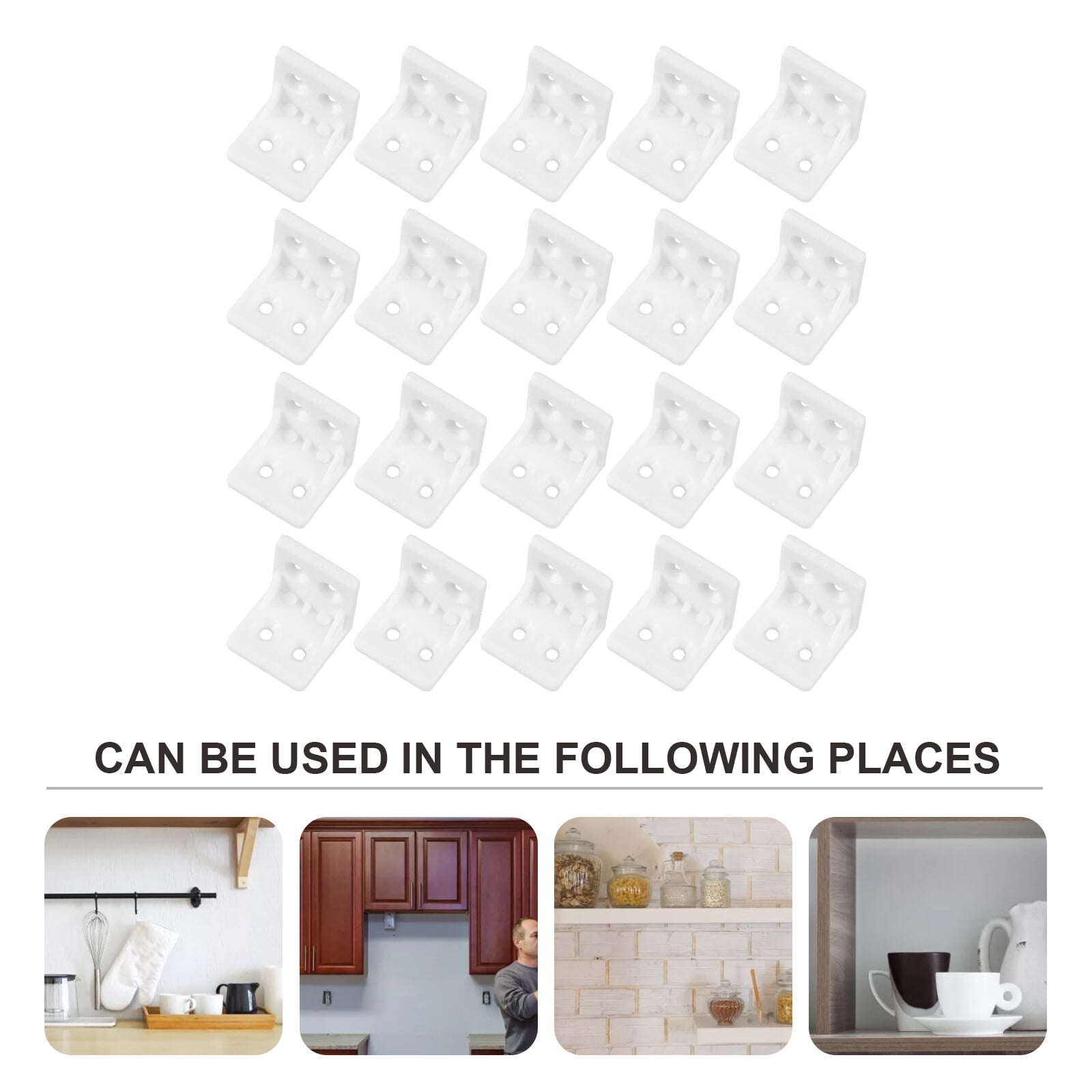 GARVALON 20Pcs Small Angle Brackets White Plastic L Shape For Diy ...
