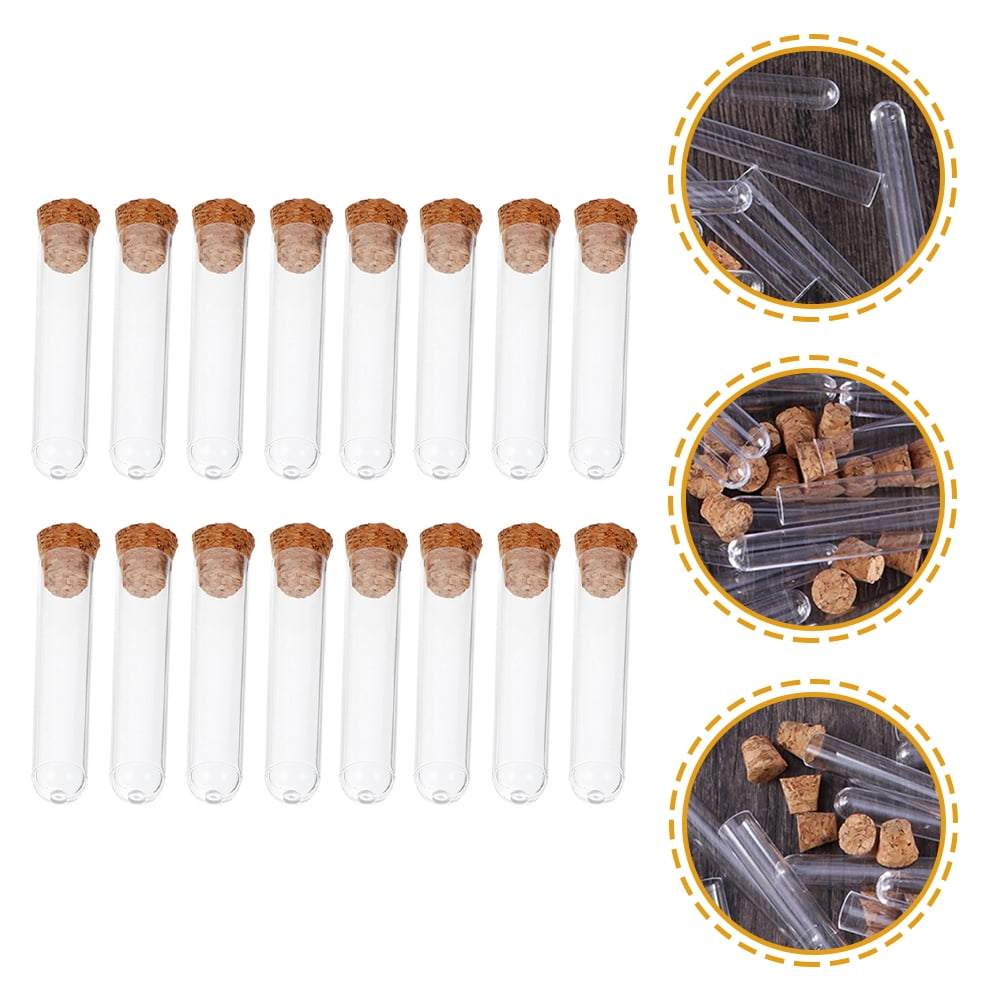 GARVALON 50Pcs Cylindrical Transparent Test Tubes With Cork For ...